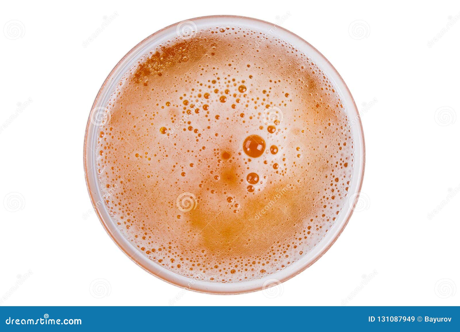Beer in Glass. Beer Foam Isolated on White Background Stock Image ...