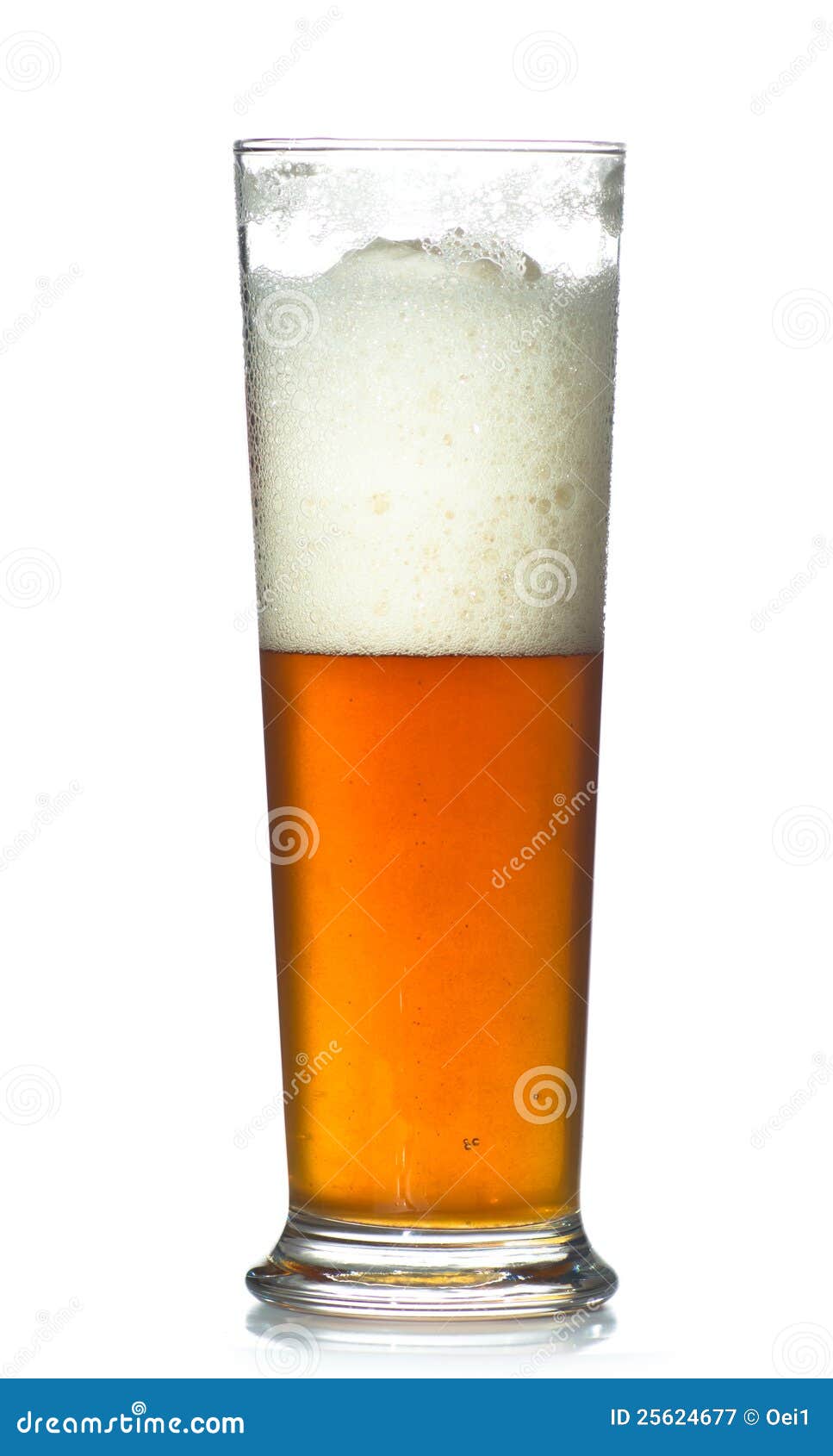 Beer Glass Full of Cold Lager. Stock Image - Image of transparent ...