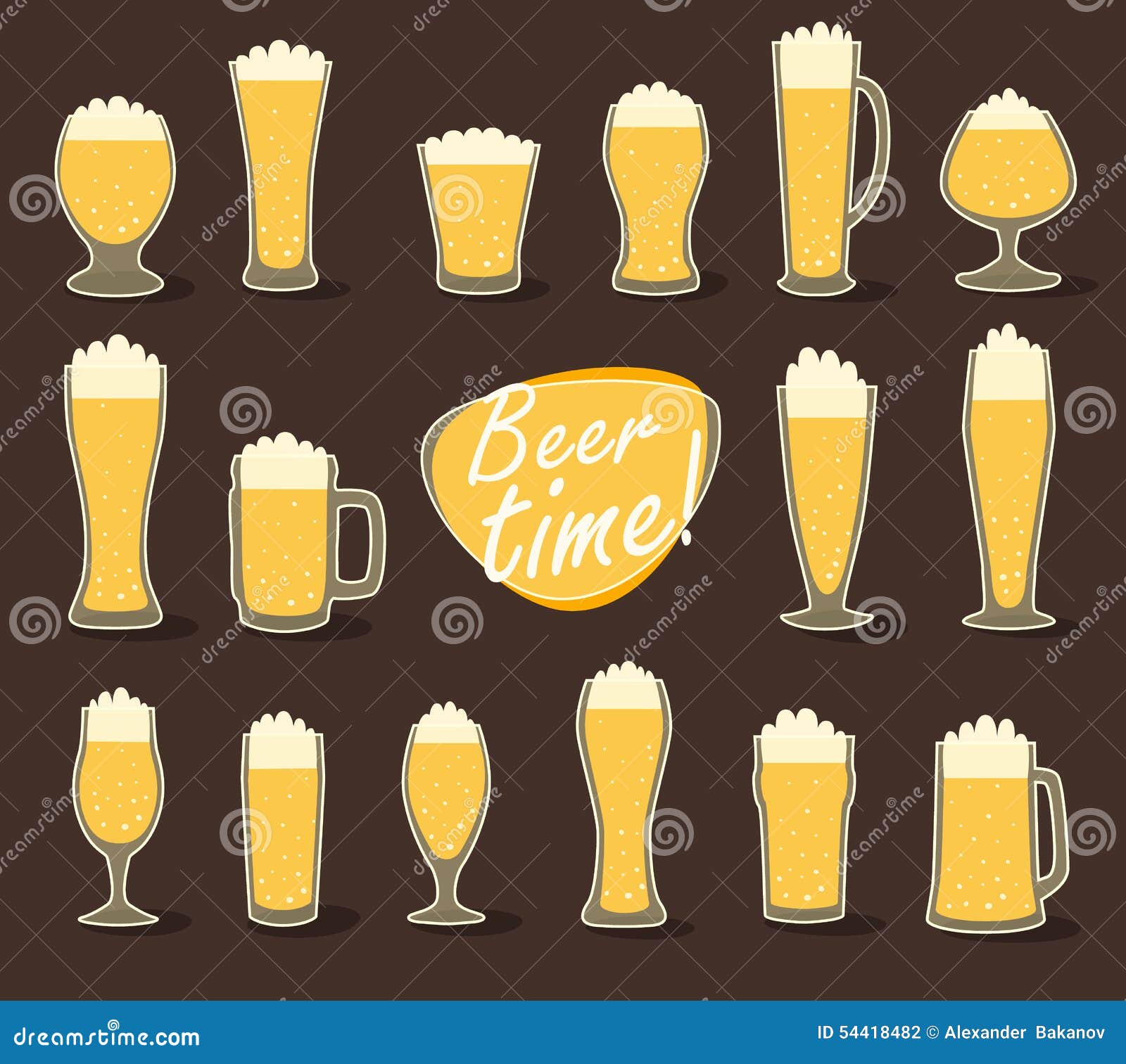 Beer Flat Design Vector Illustration. Vector Cartoon Cute And Kawaii ...