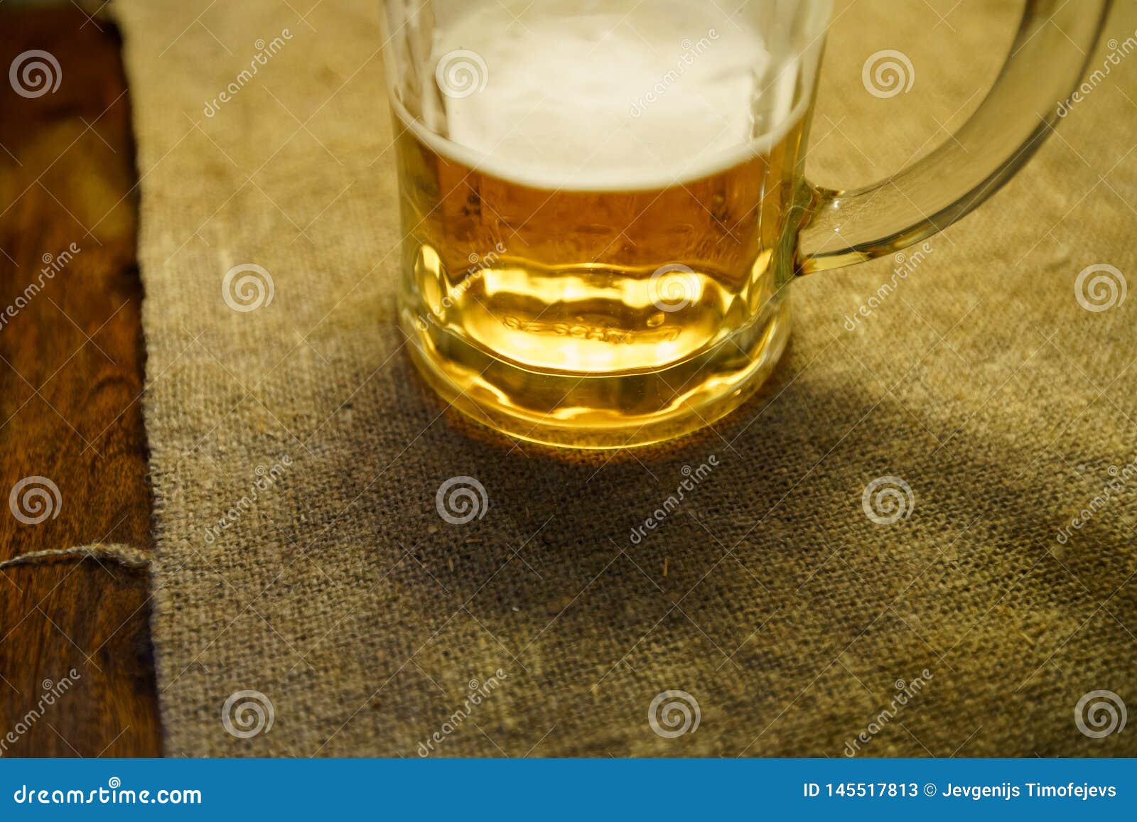 Beer Glass at a Restaurant Table Detail Stock Image - Image of brown ...