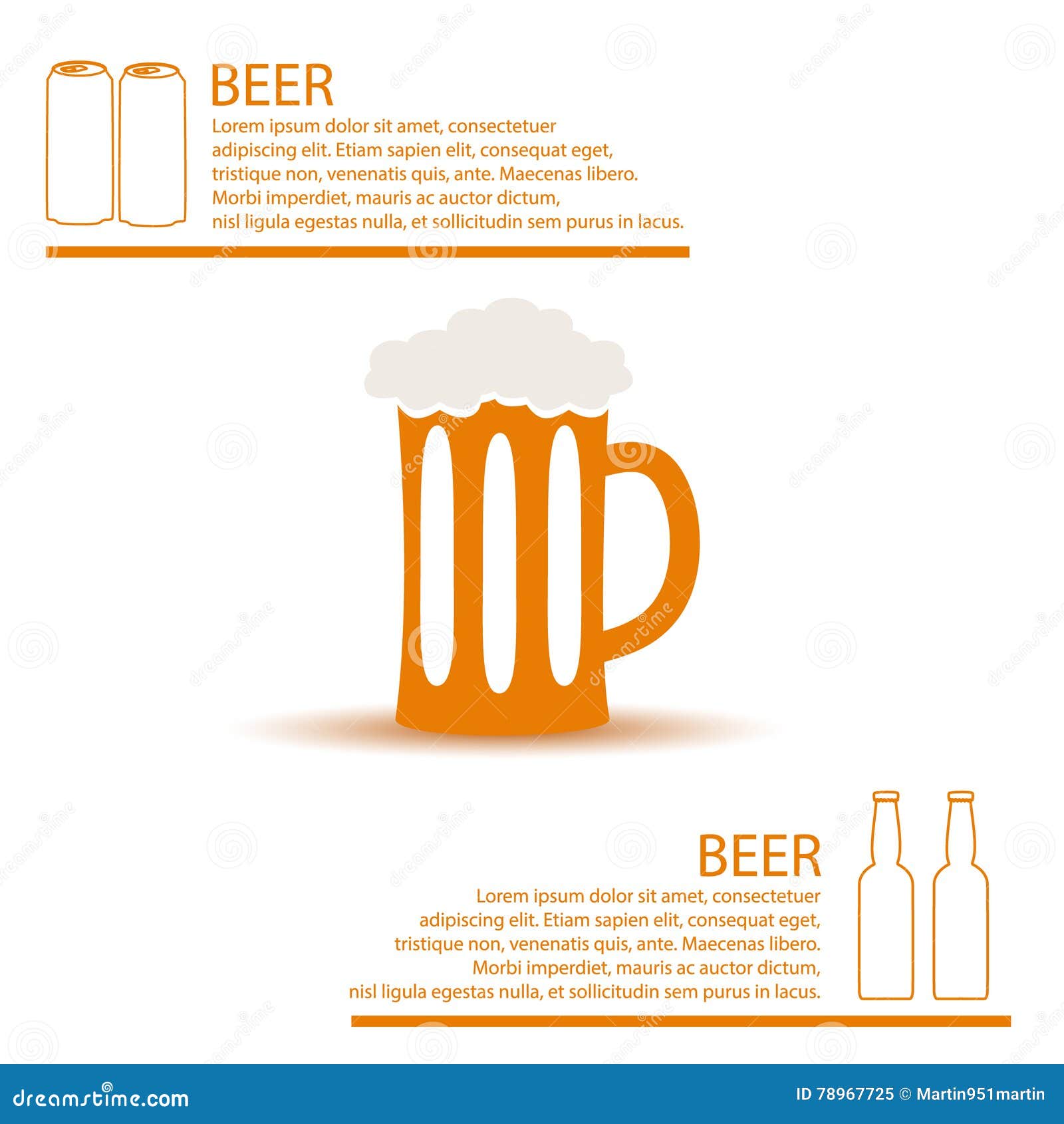Beer Glass Simple Color Infographics Theme Eps10 Editorial Image ...