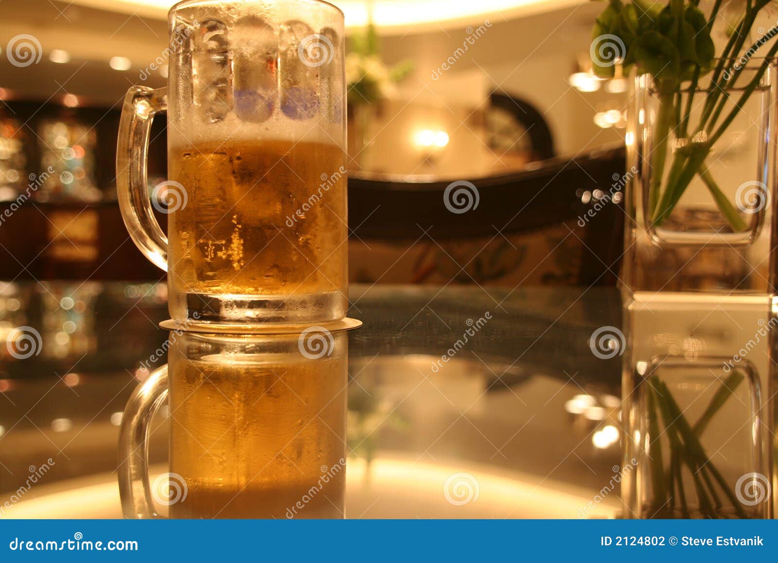 Beer glass on table stock photo. Image of chair, seat - 2124802