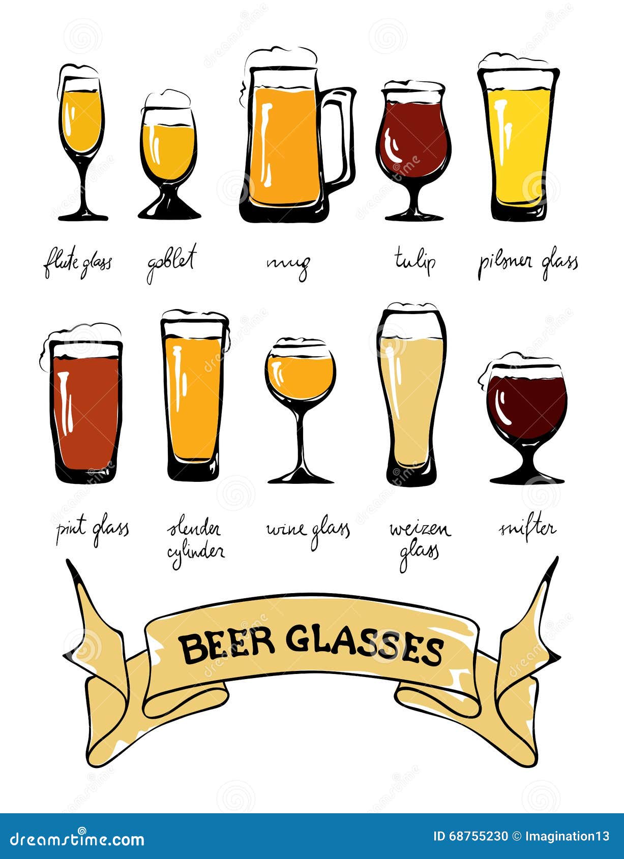 Beer glasses stock vector. Illustration of clip, icon - 68755230