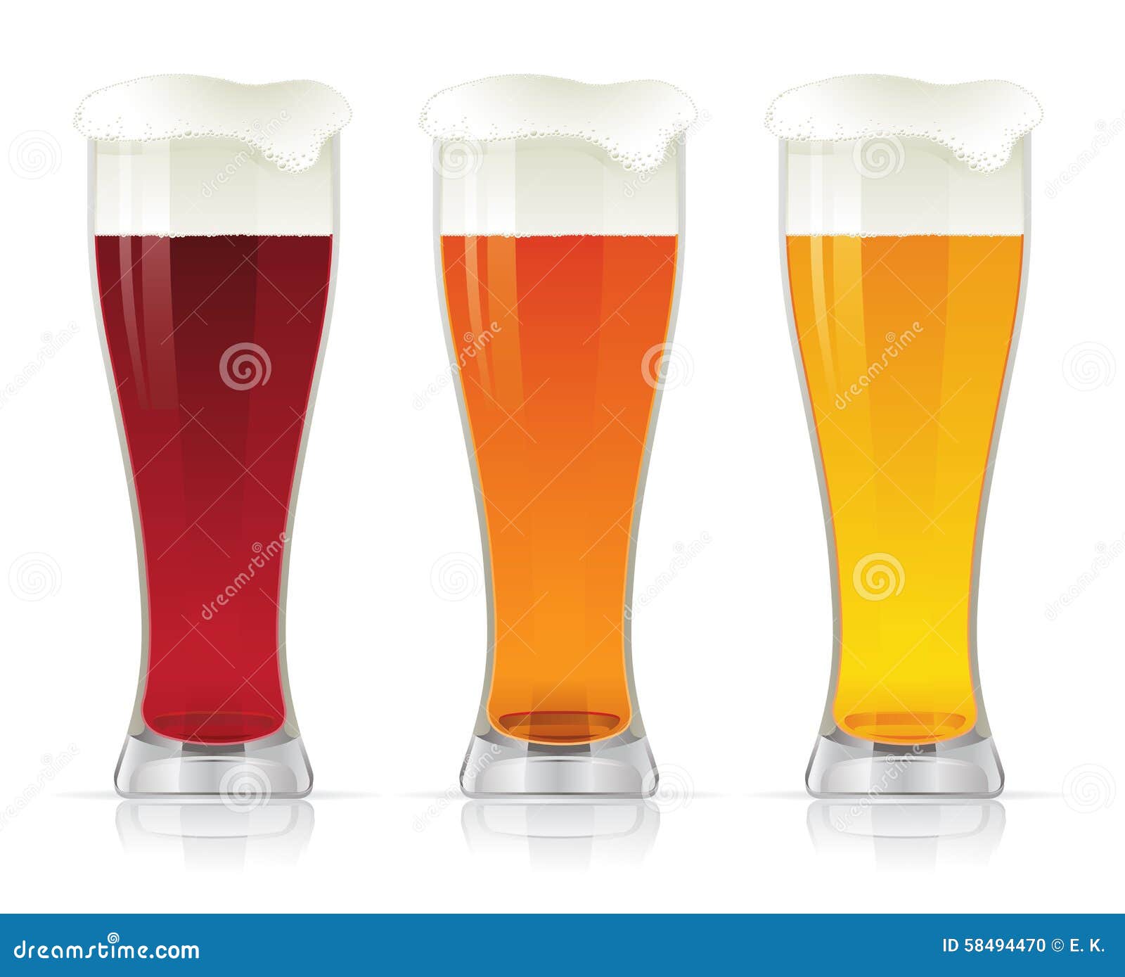 Beer glasses. stock vector. Illustration of full, cool - 58494470