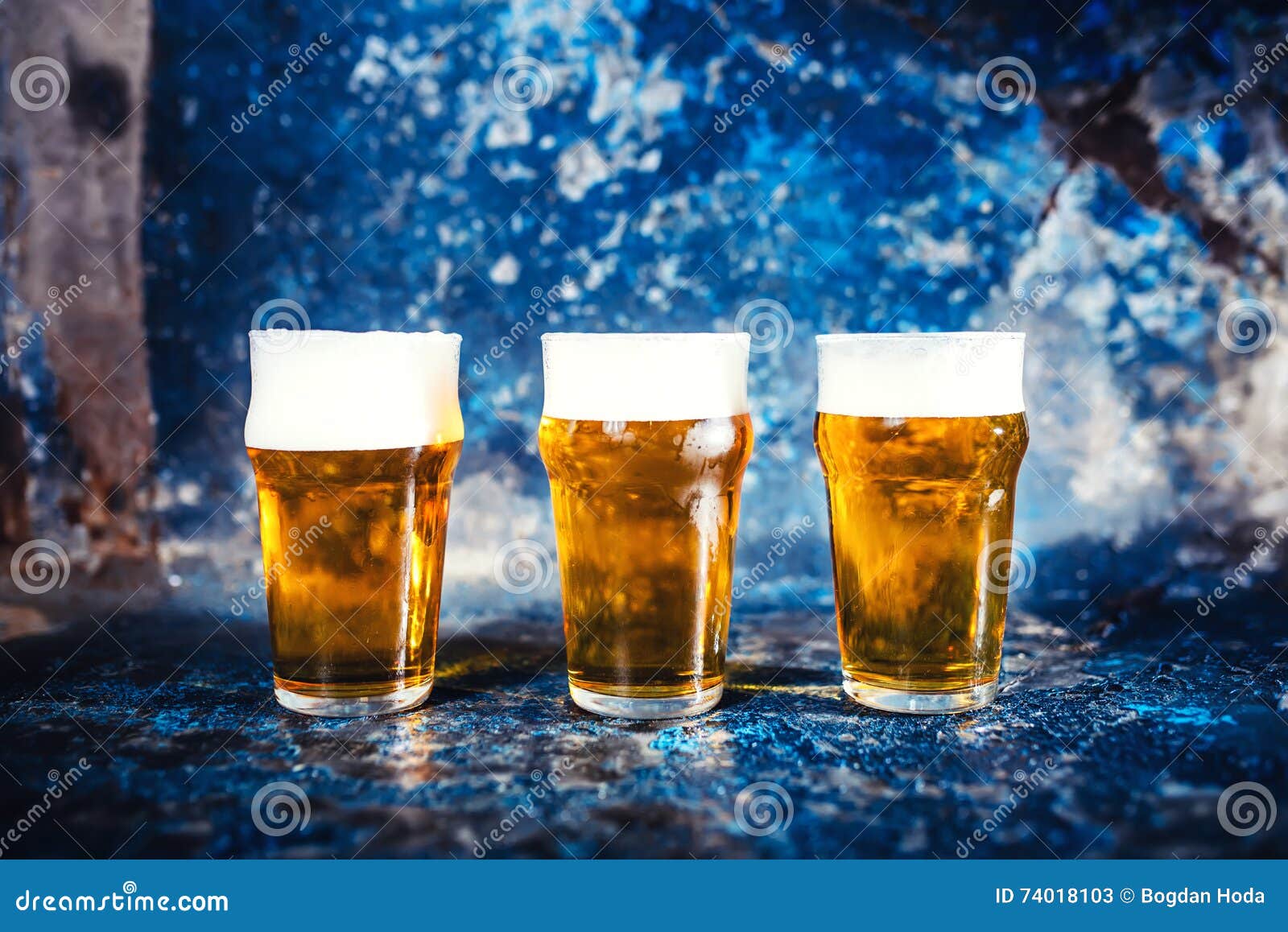 Beer Glasses, Draught Light Beers Served in Pub, Restaurant or ...