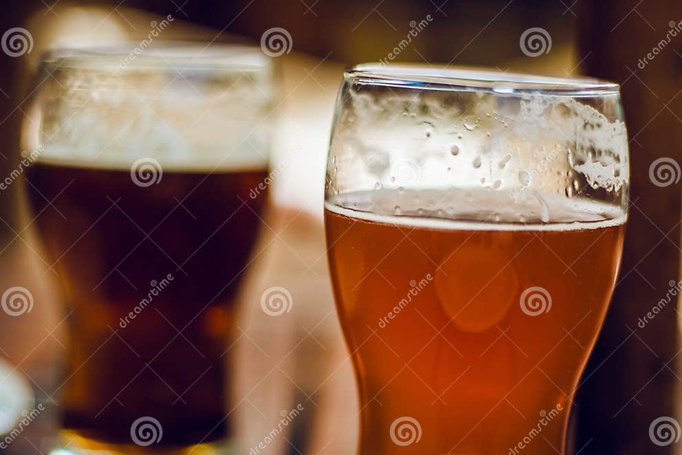 Beer glasses stock image. Image of beverages, malt, pints - 83589385