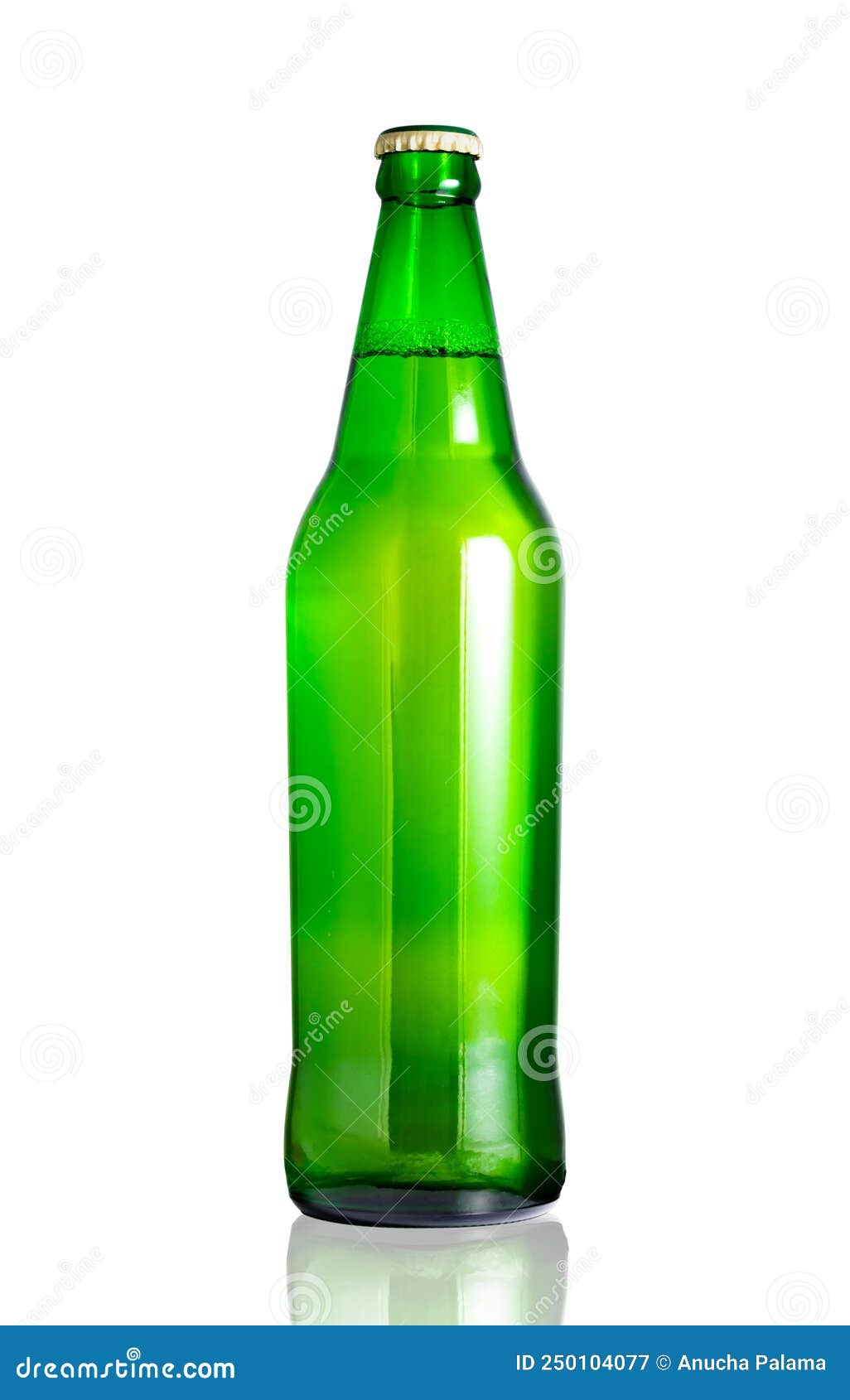 Beer in a Green Bottle, in Front View Isolated on White Background ...