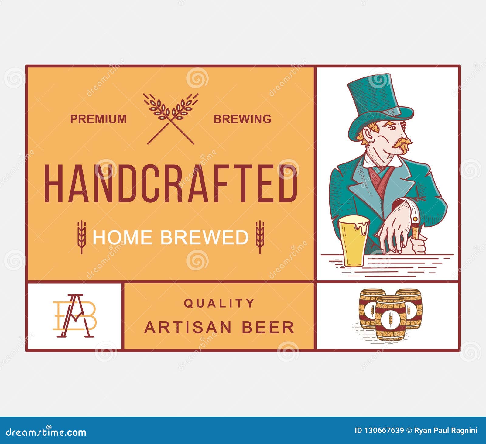 Beer Hand Crafted Home Brewed Stock Illustration - Illustration of ...