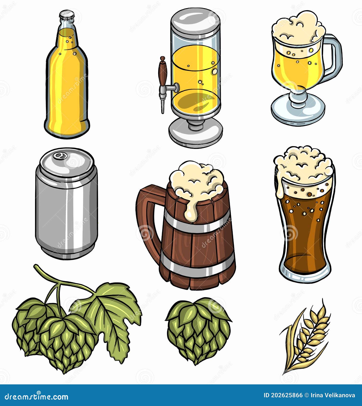 Beer. Hand Drawing Set of Sketches Illustration Stock Illustration ...