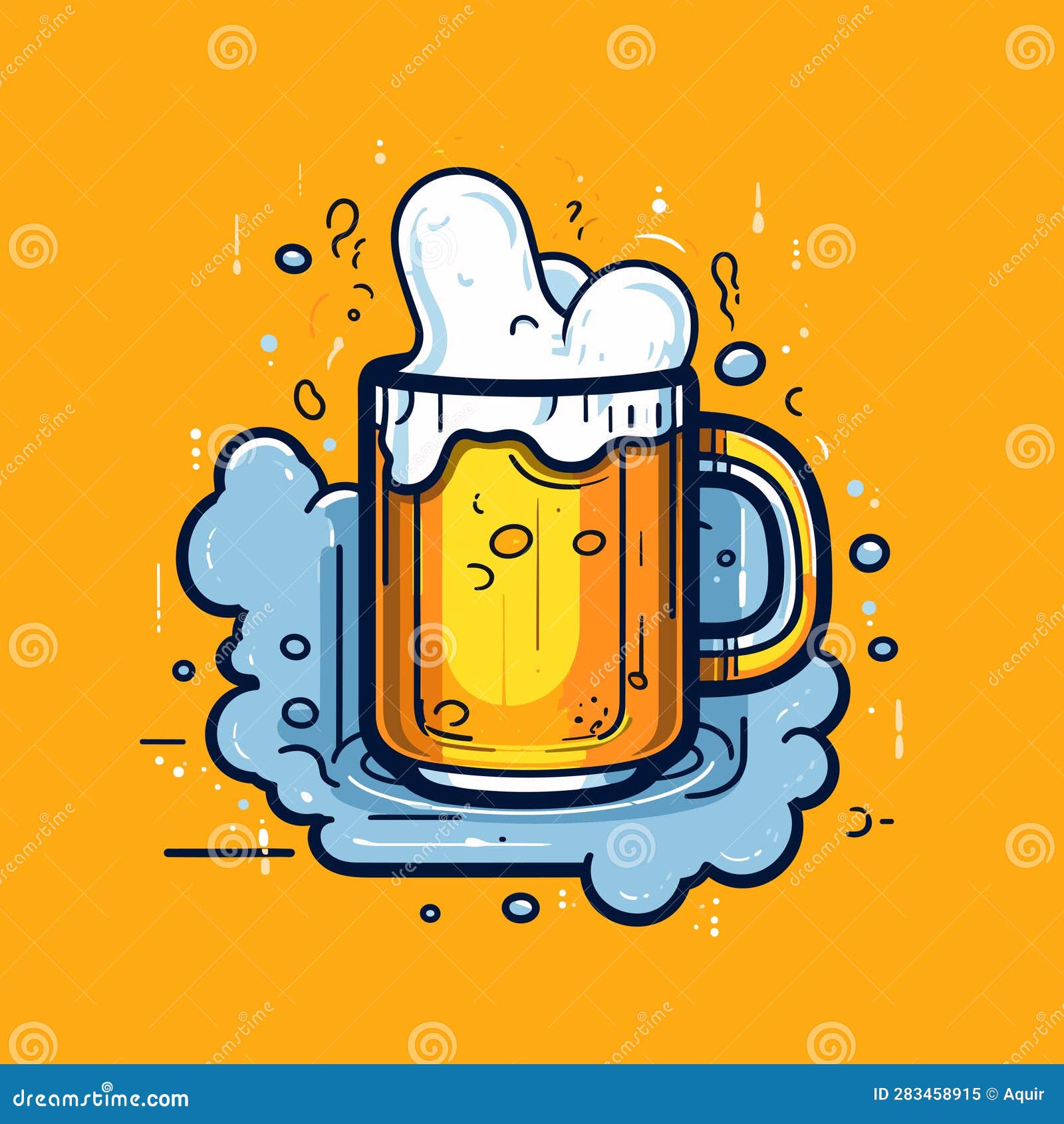 Beer Hand-drawn Comic Illustration. Beer. Vector Doodle Style Cartoon ...