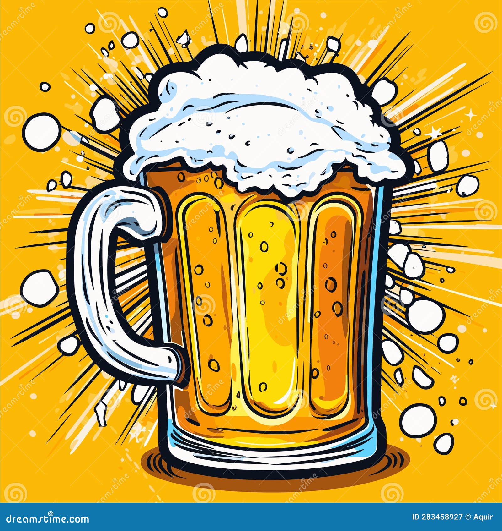 Beer Hand-drawn Comic Illustration. Beer. Vector Doodle Style Cartoon ...