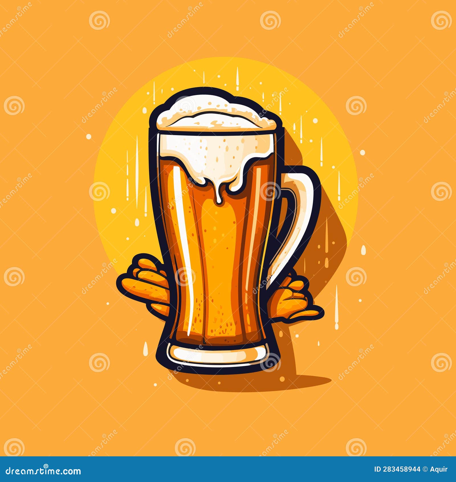 Beer Hand-drawn Comic Illustration. Beer. Vector Doodle Style Cartoon ...
