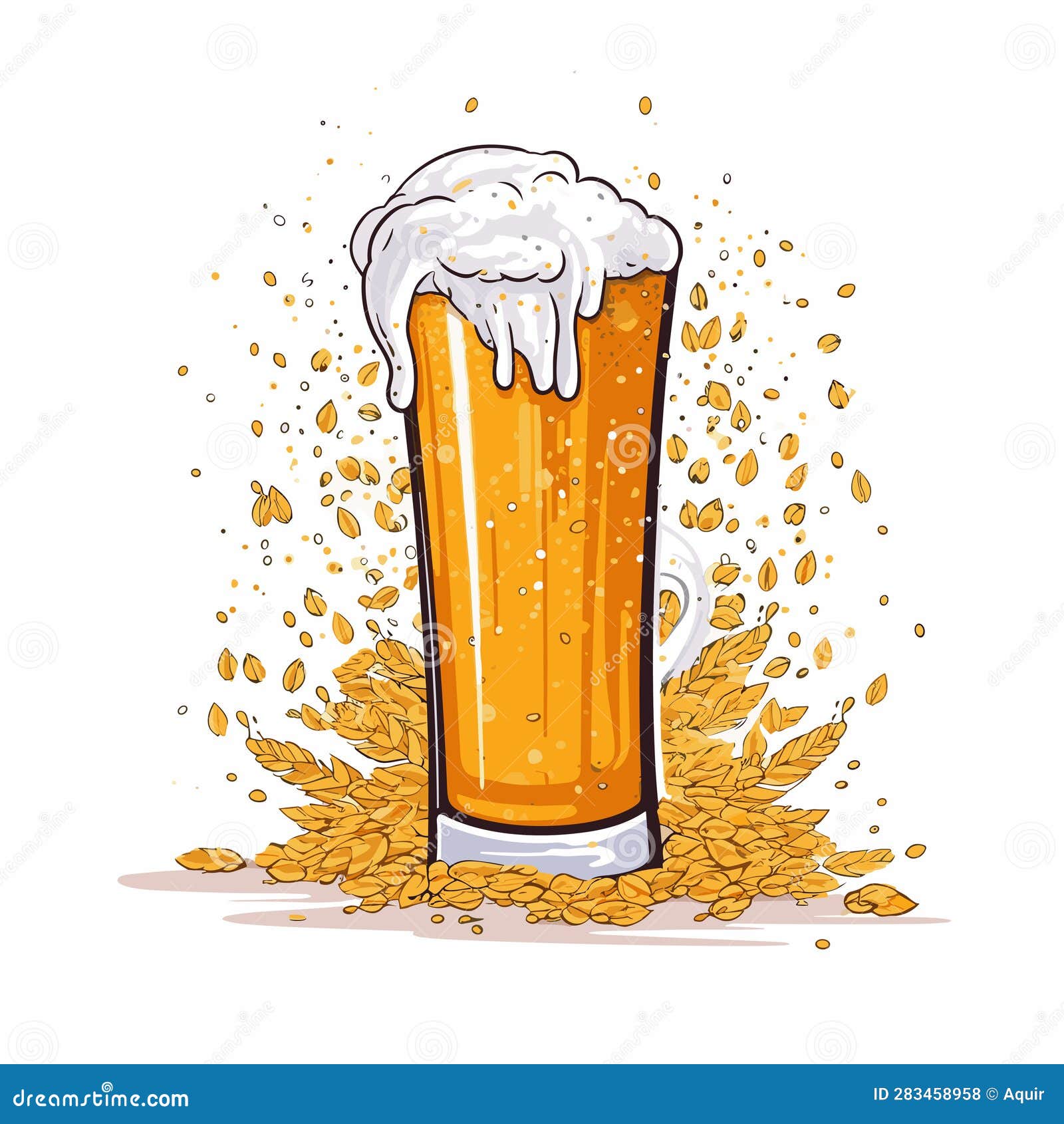 Beer Hand-drawn Comic Illustration. Beer. Vector Doodle Style Cartoon ...