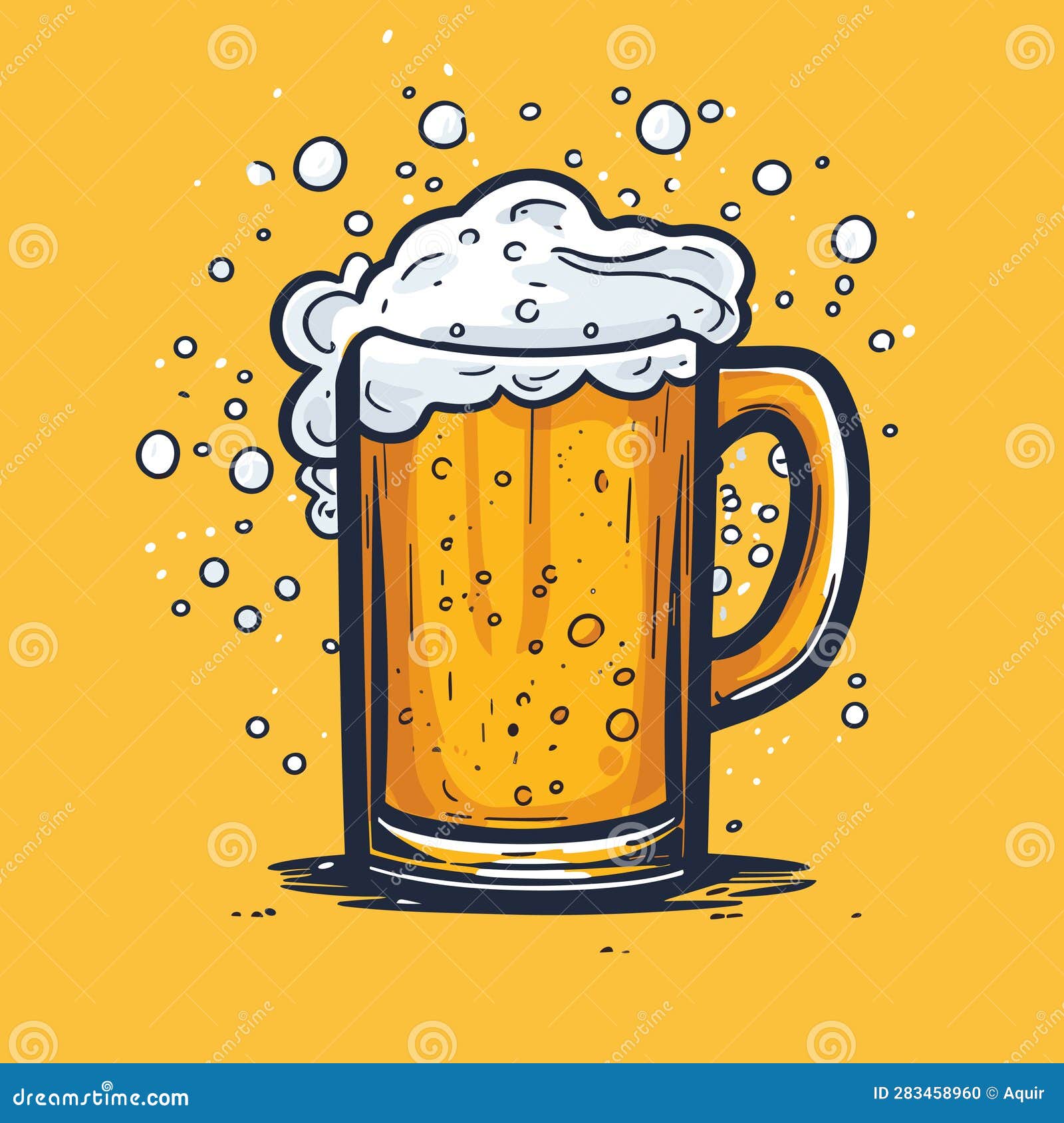 Beer Hand-drawn Comic Illustration. Beer. Vector Doodle Style Cartoon ...