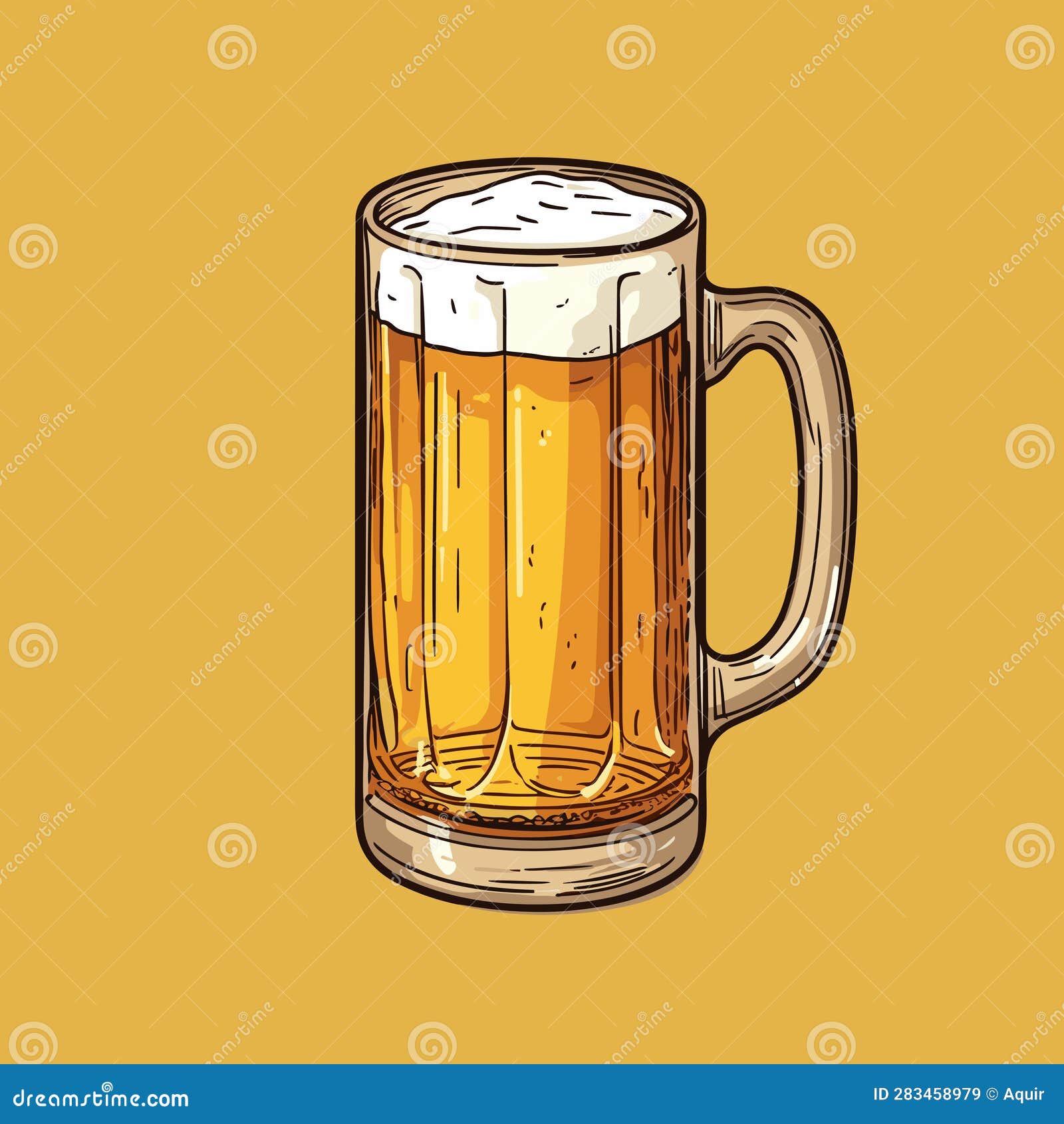 Beer Hand-drawn Comic Illustration. Beer. Vector Doodle Style Cartoon ...