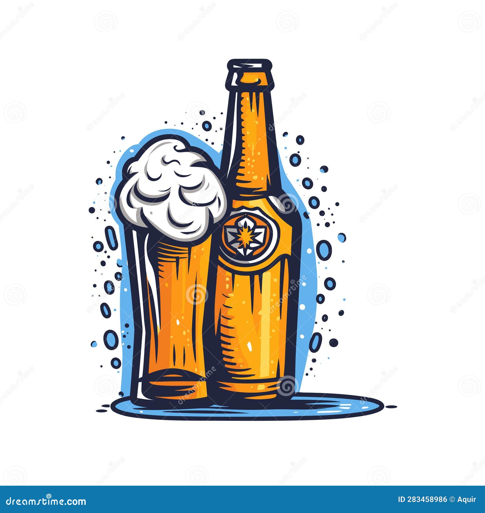 Beer Hand-drawn Comic Illustration. Beer. Vector Doodle Style Cartoon ...