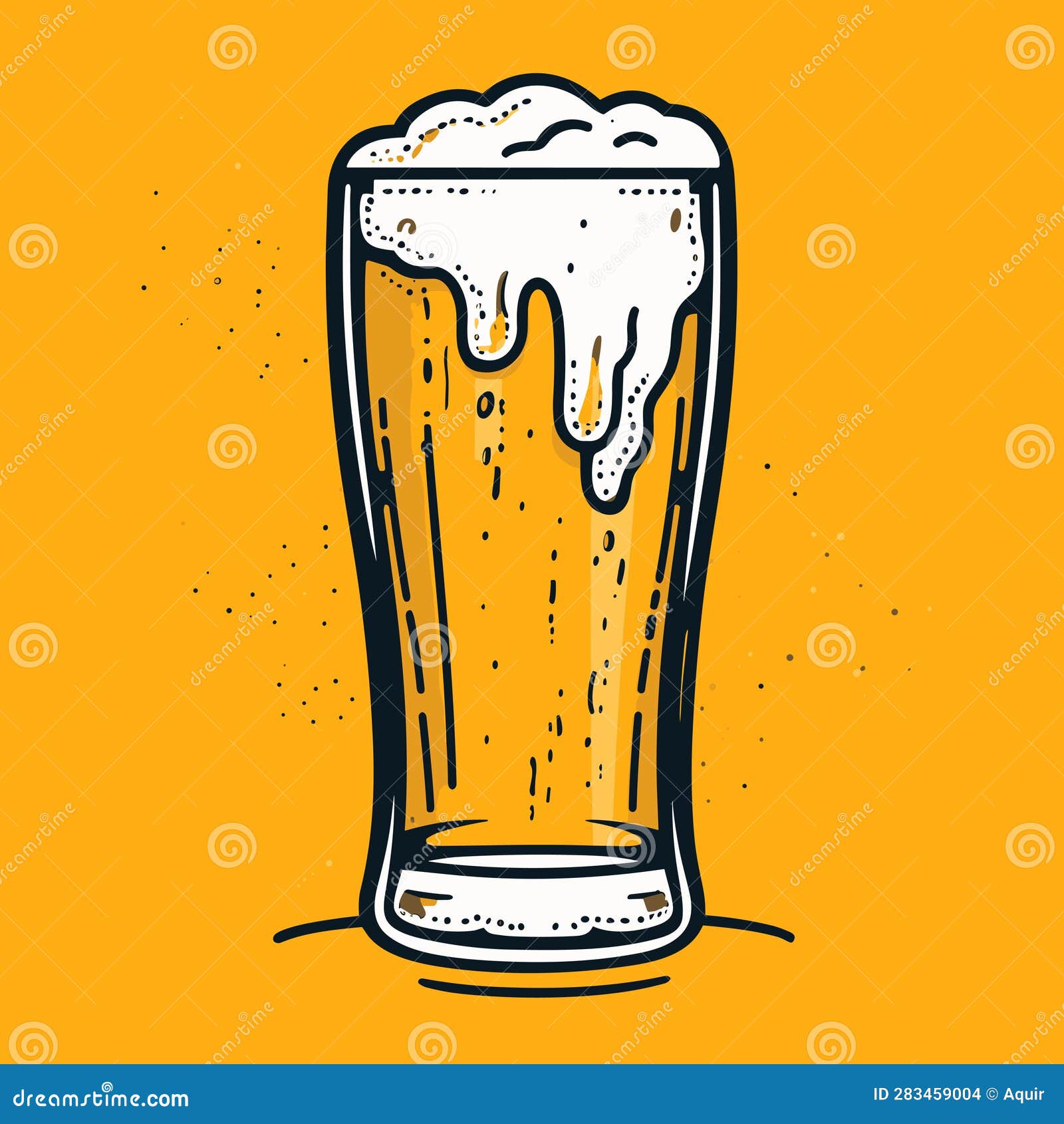 Beer Hand-drawn Comic Illustration. Beer. Vector Doodle Style Cartoon ...