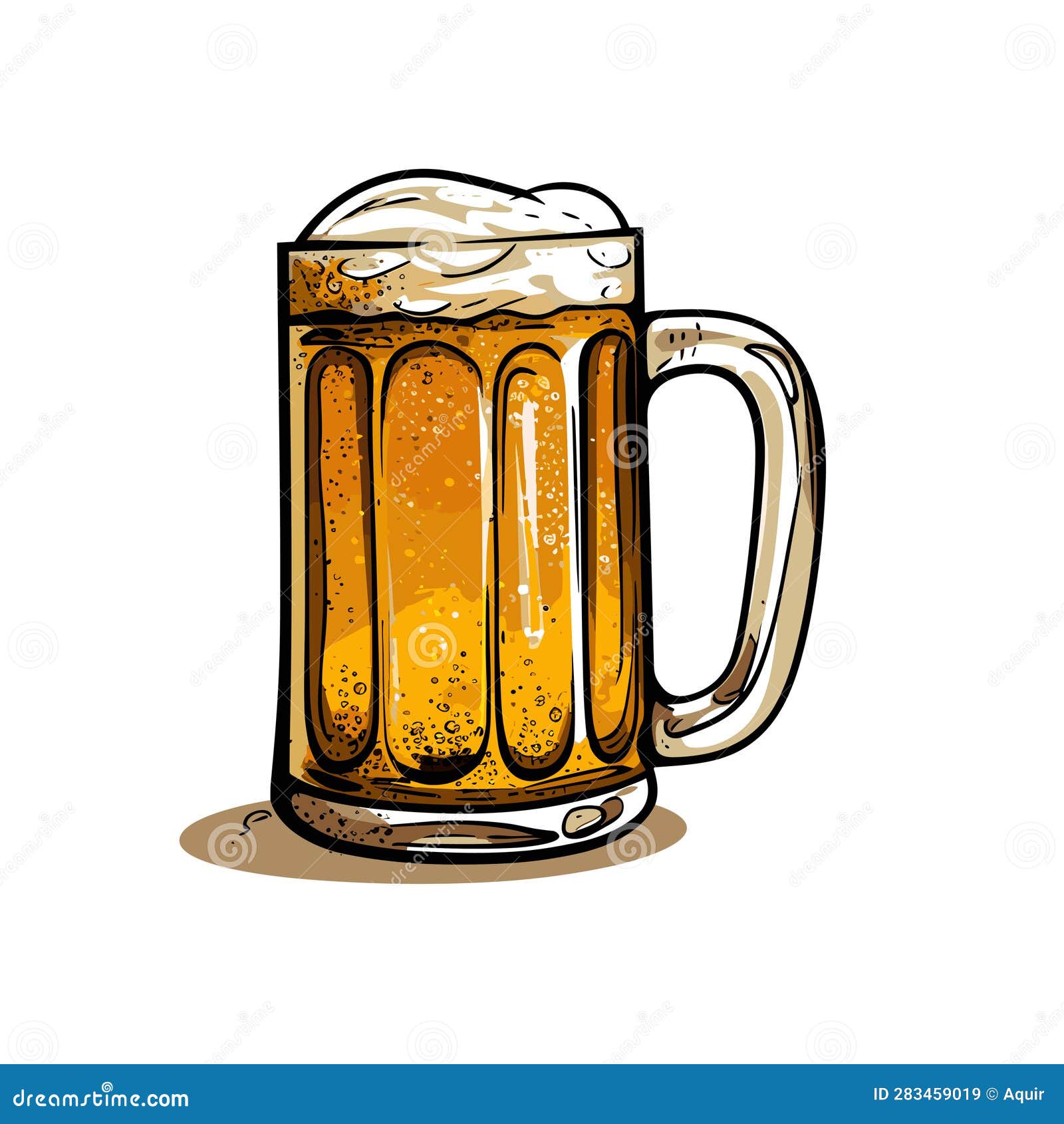 Beer Hand-drawn Comic Illustration. Beer. Vector Doodle Style Cartoon ...