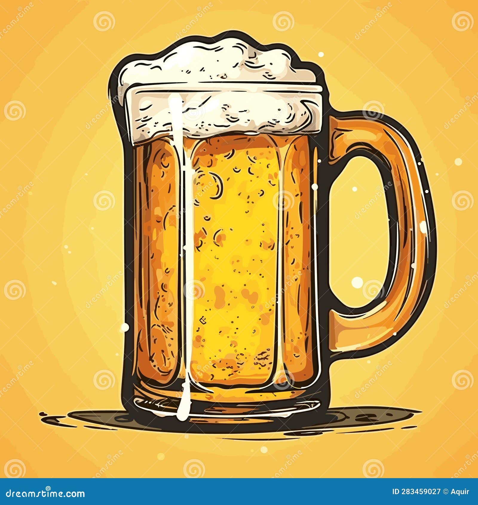 Beer Hand-drawn Comic Illustration. Beer. Vector Doodle Style Cartoon ...