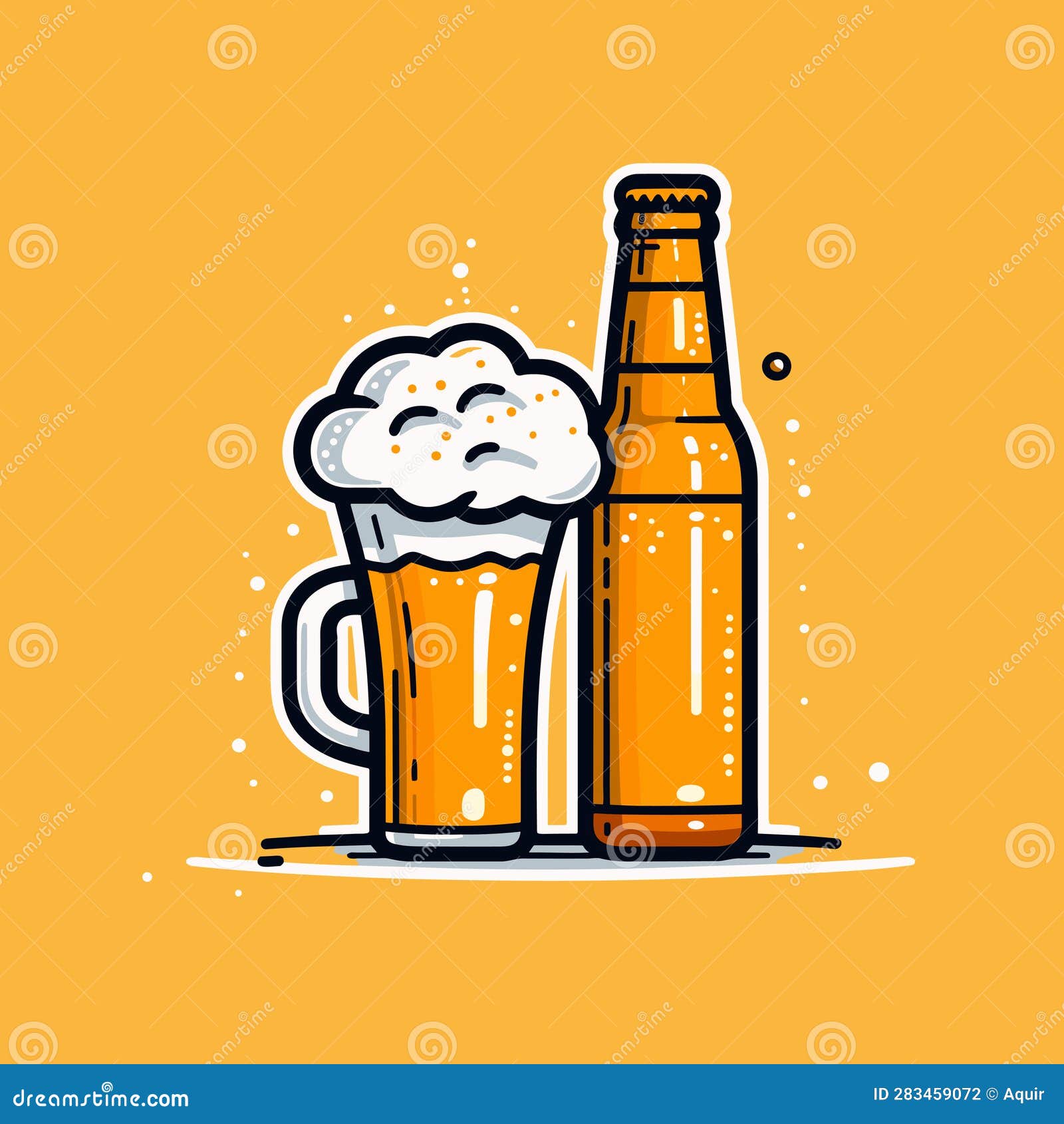 Beer Hand-drawn Comic Illustration. Beer. Vector Doodle Style Cartoon ...