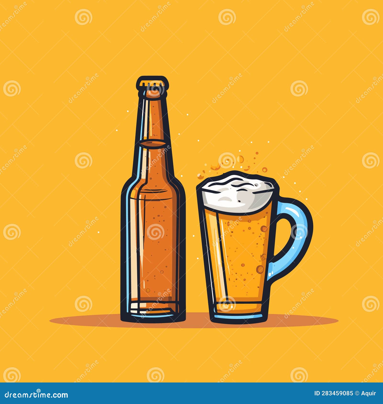 Beer Hand-drawn Comic Illustration. Beer. Vector Doodle Style Cartoon ...