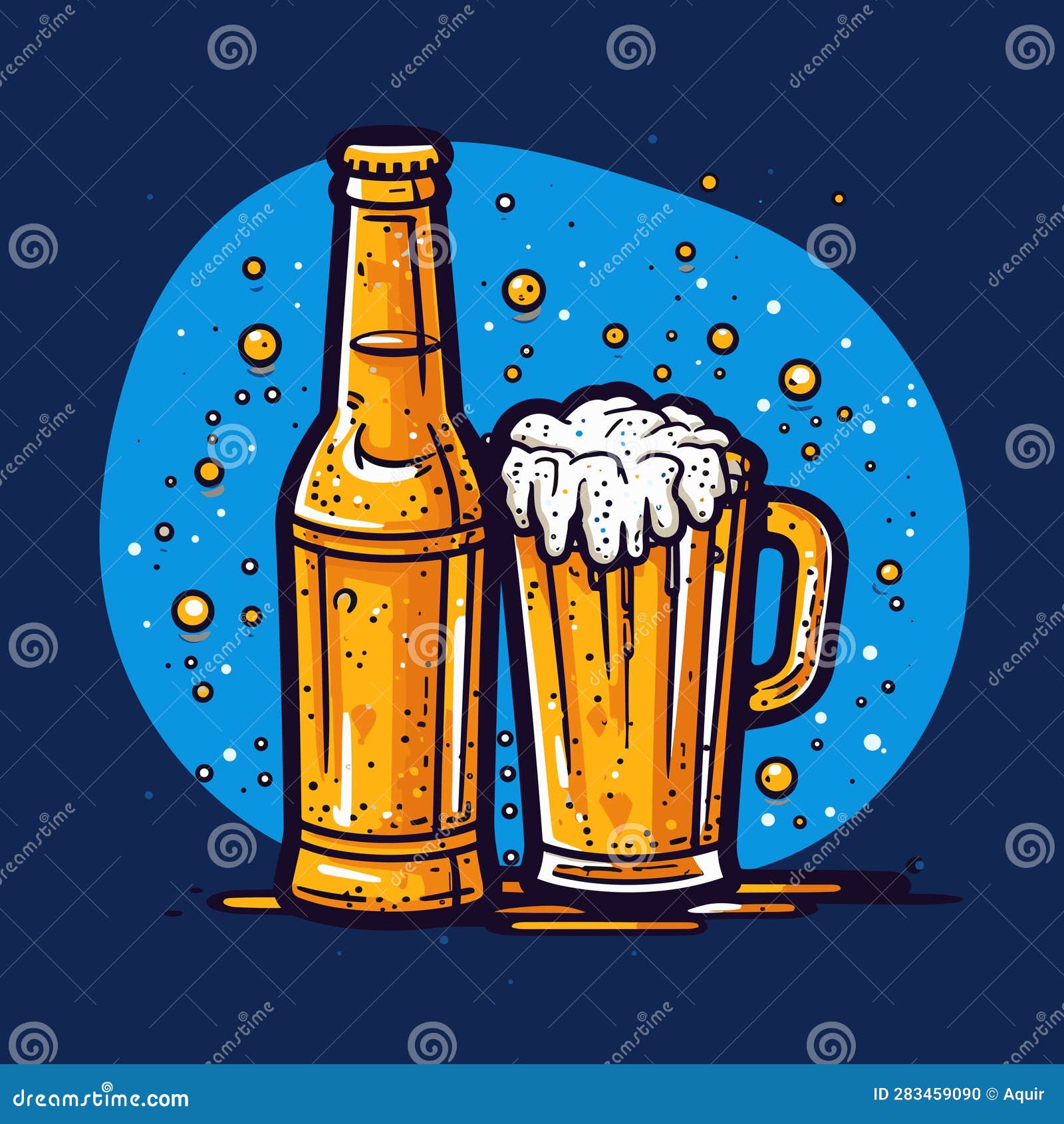 Beer Hand-drawn Comic Illustration. Beer. Vector Doodle Style Cartoon ...