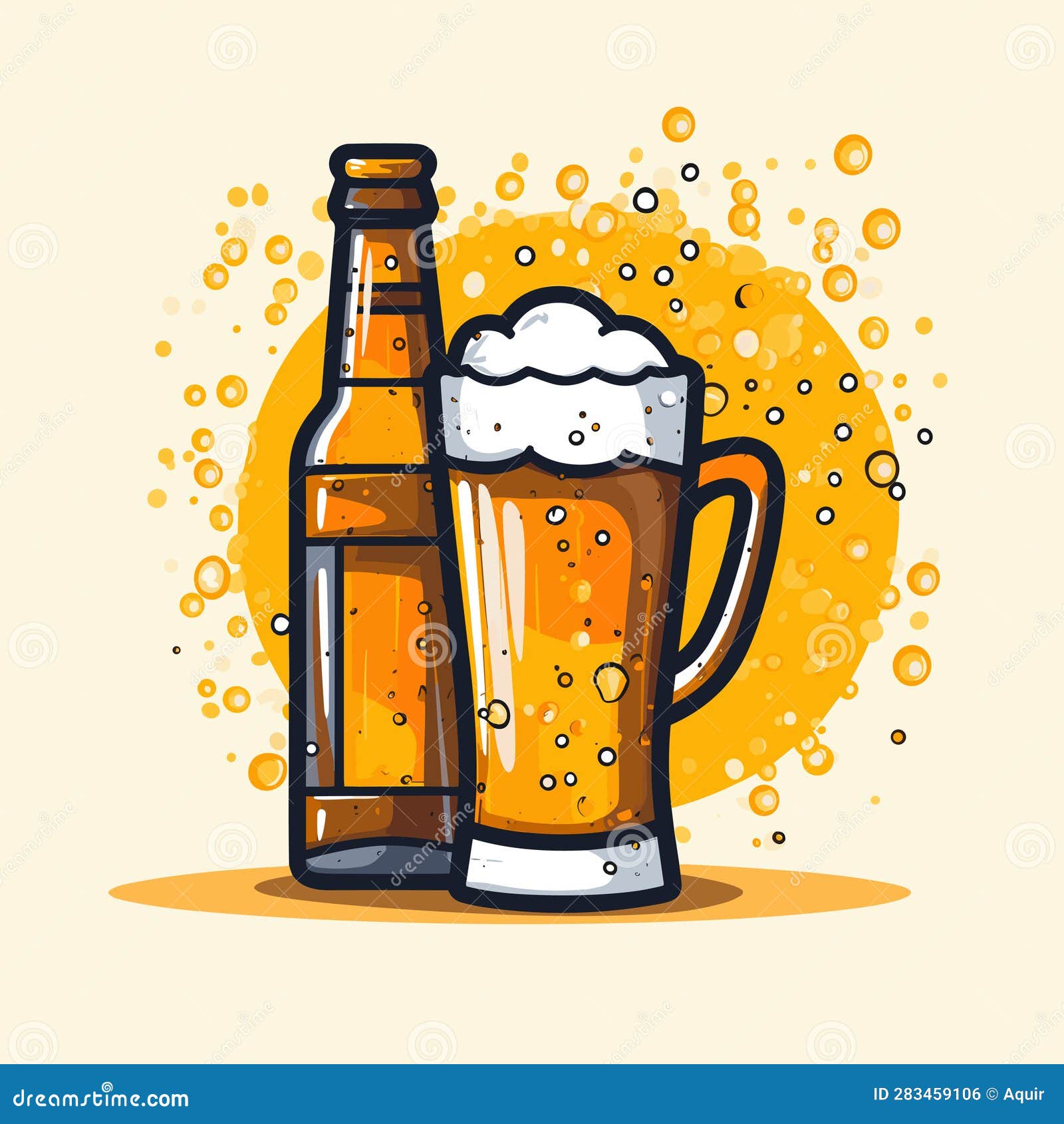 Beer Hand-drawn Comic Illustration. Beer. Vector Doodle Style Cartoon ...