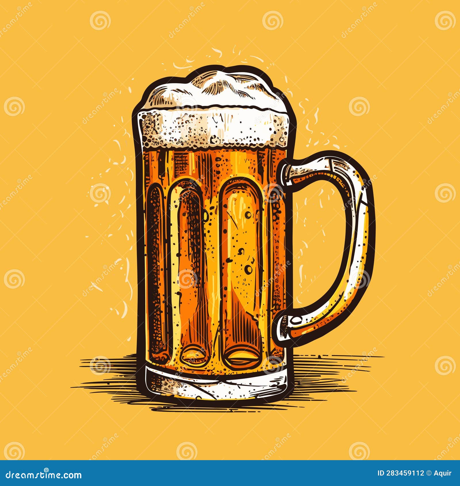 Beer Hand-drawn Comic Illustration. Beer. Vector Doodle Style Cartoon ...