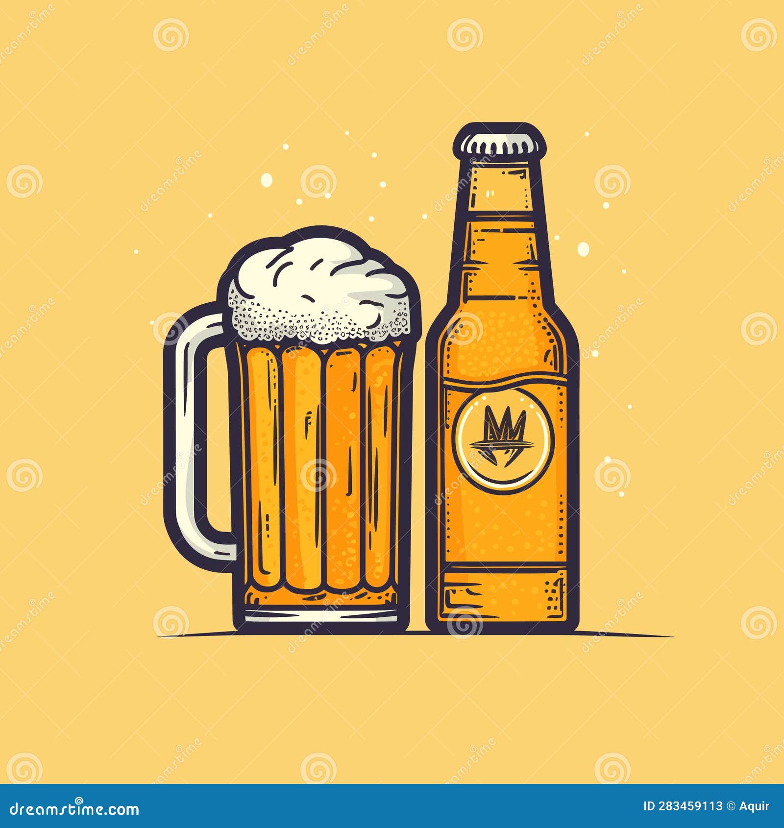 Beer Hand-drawn Comic Illustration. Beer. Vector Doodle Style Cartoon ...