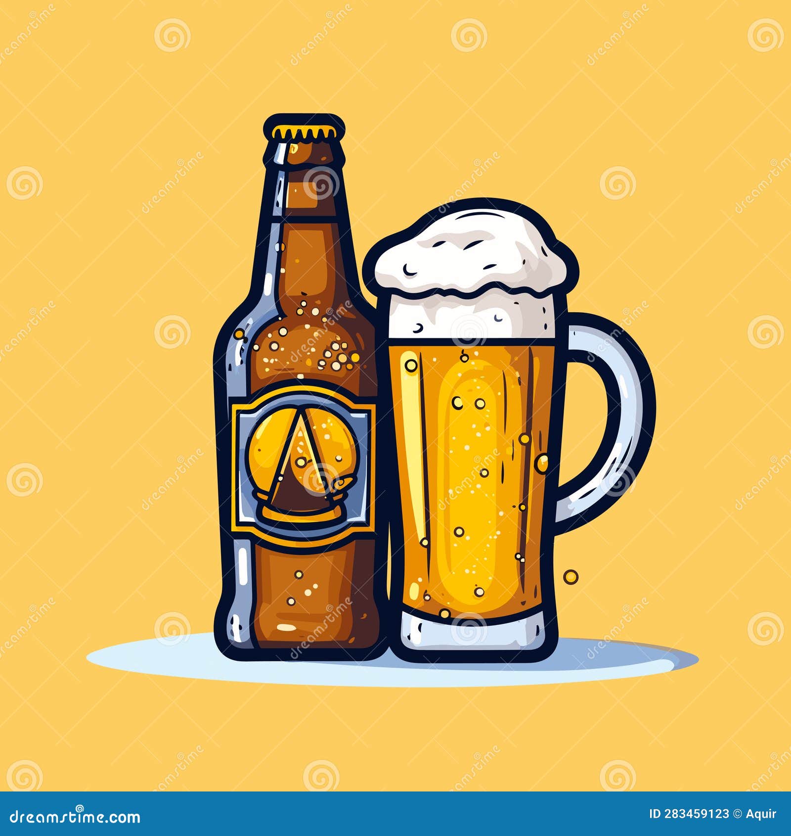 Beer Hand-drawn Comic Illustration. Beer. Vector Doodle Style Cartoon ...