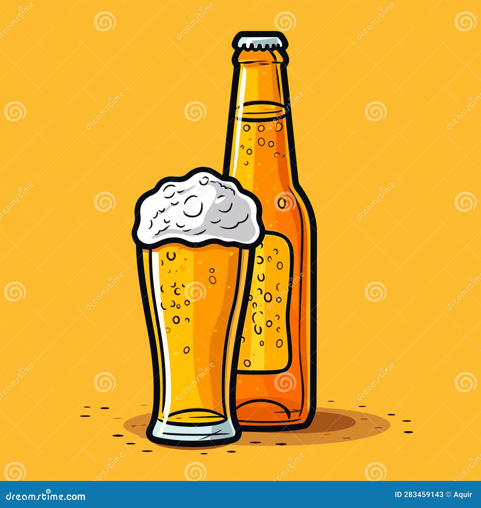 Beer Hand-drawn Comic Illustration. Beer. Vector Doodle Style Cartoon ...