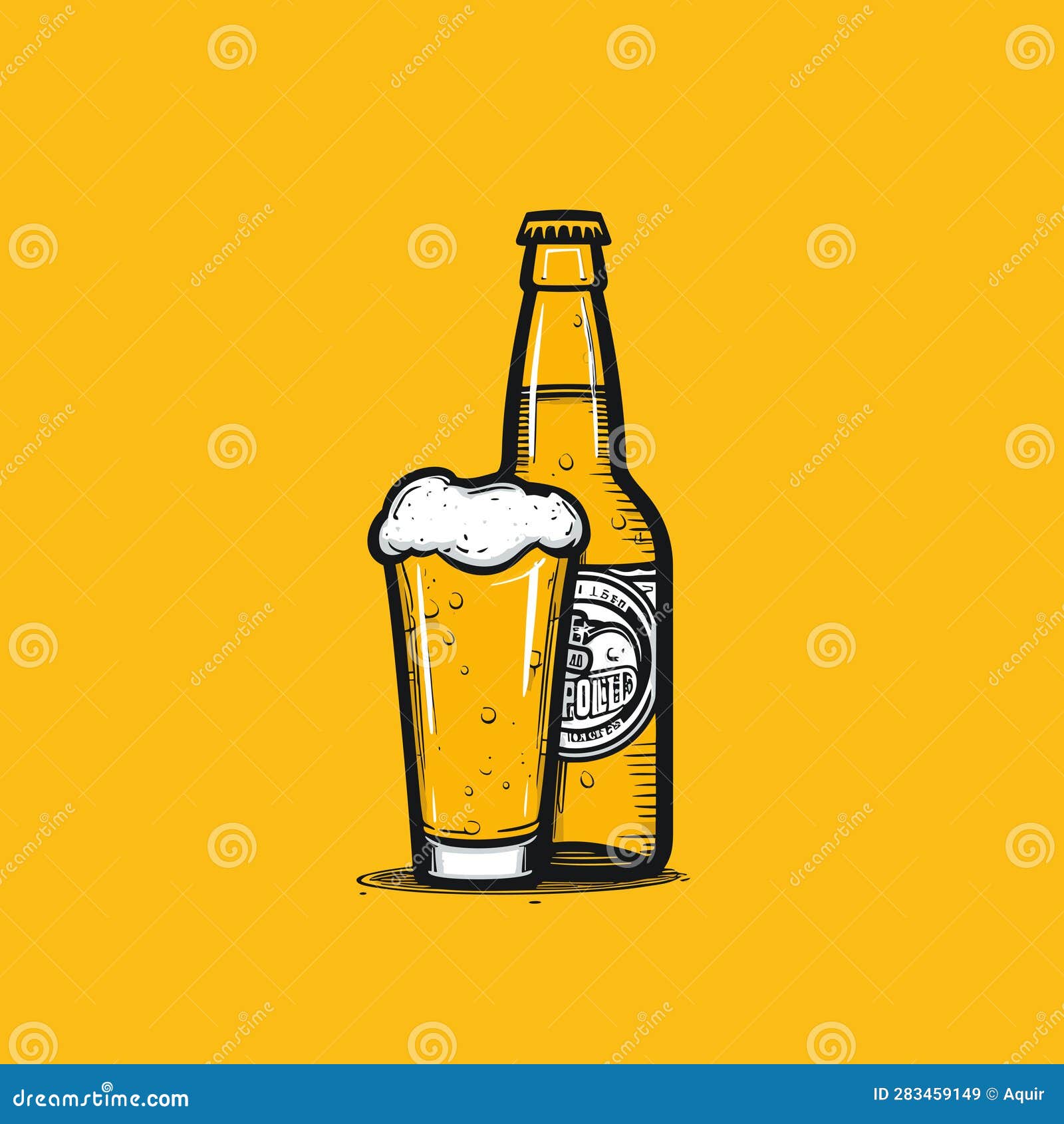 Beer Hand-drawn Comic Illustration. Beer. Vector Doodle Style Cartoon ...