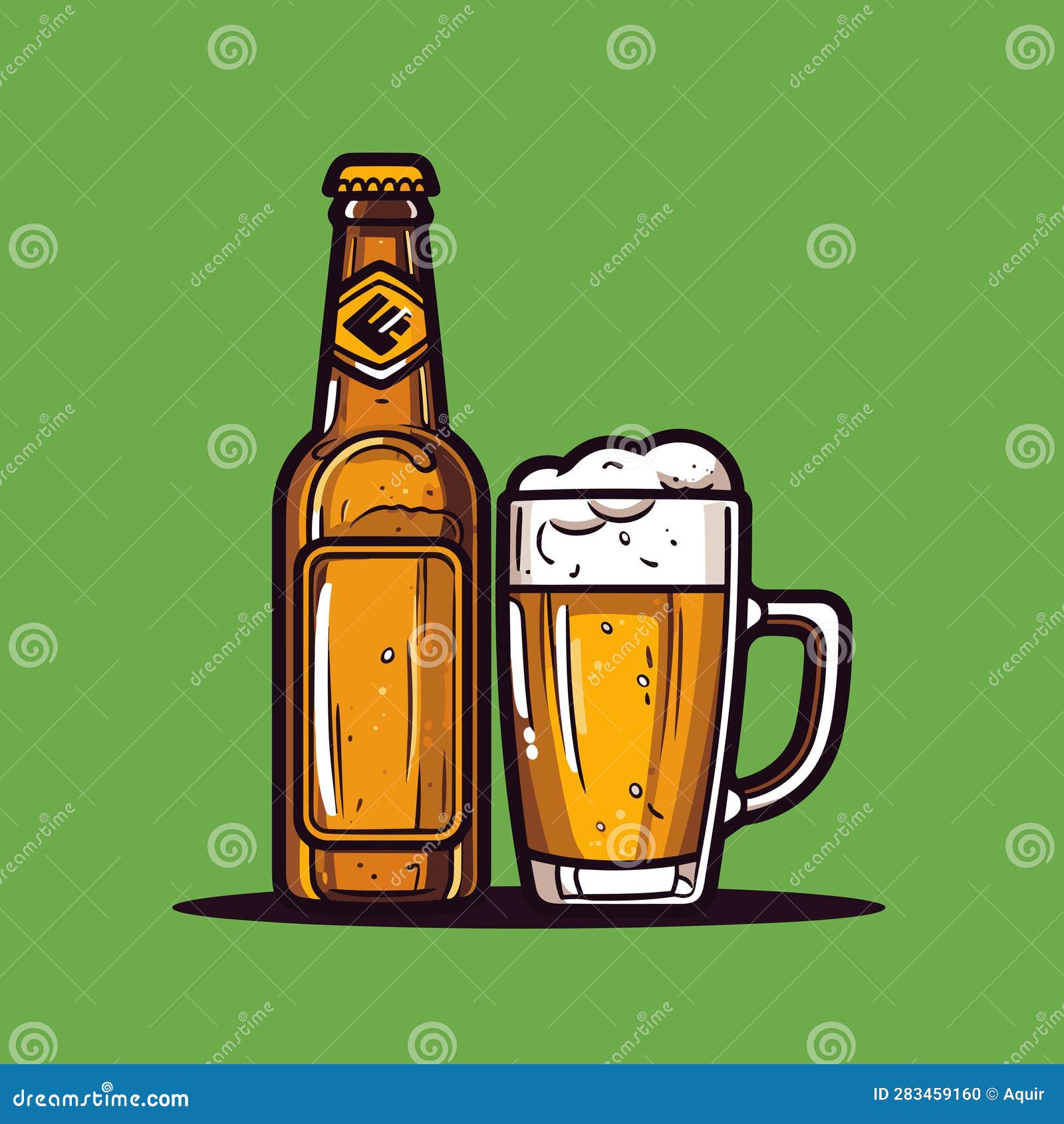 Beer Hand-drawn Comic Illustration. Beer. Vector Doodle Style Cartoon ...