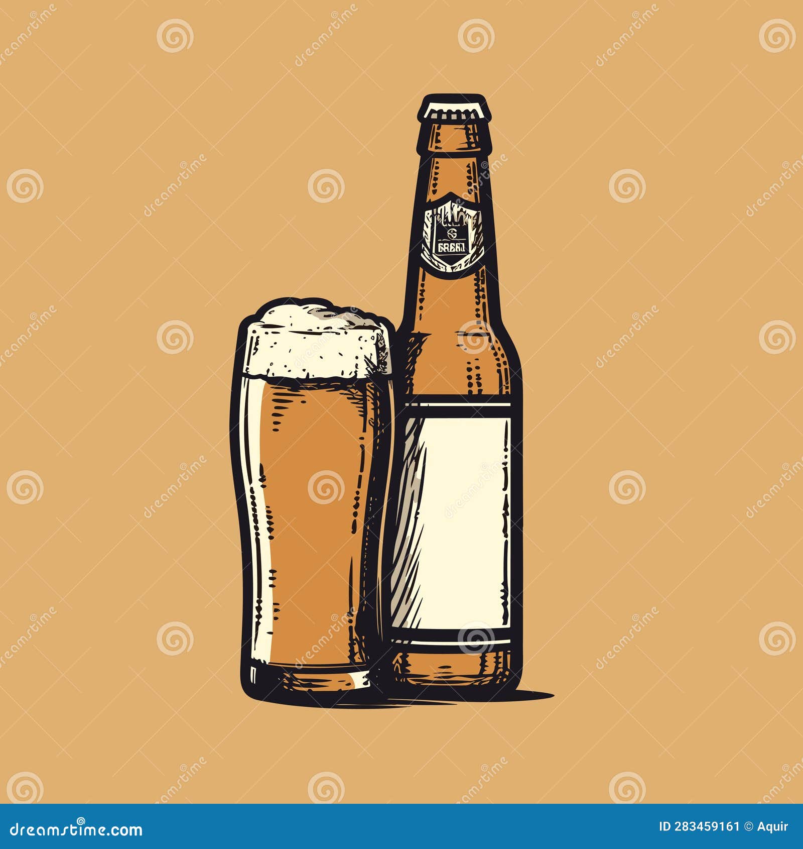 Beer Hand-drawn Comic Illustration. Beer. Vector Doodle Style Cartoon ...