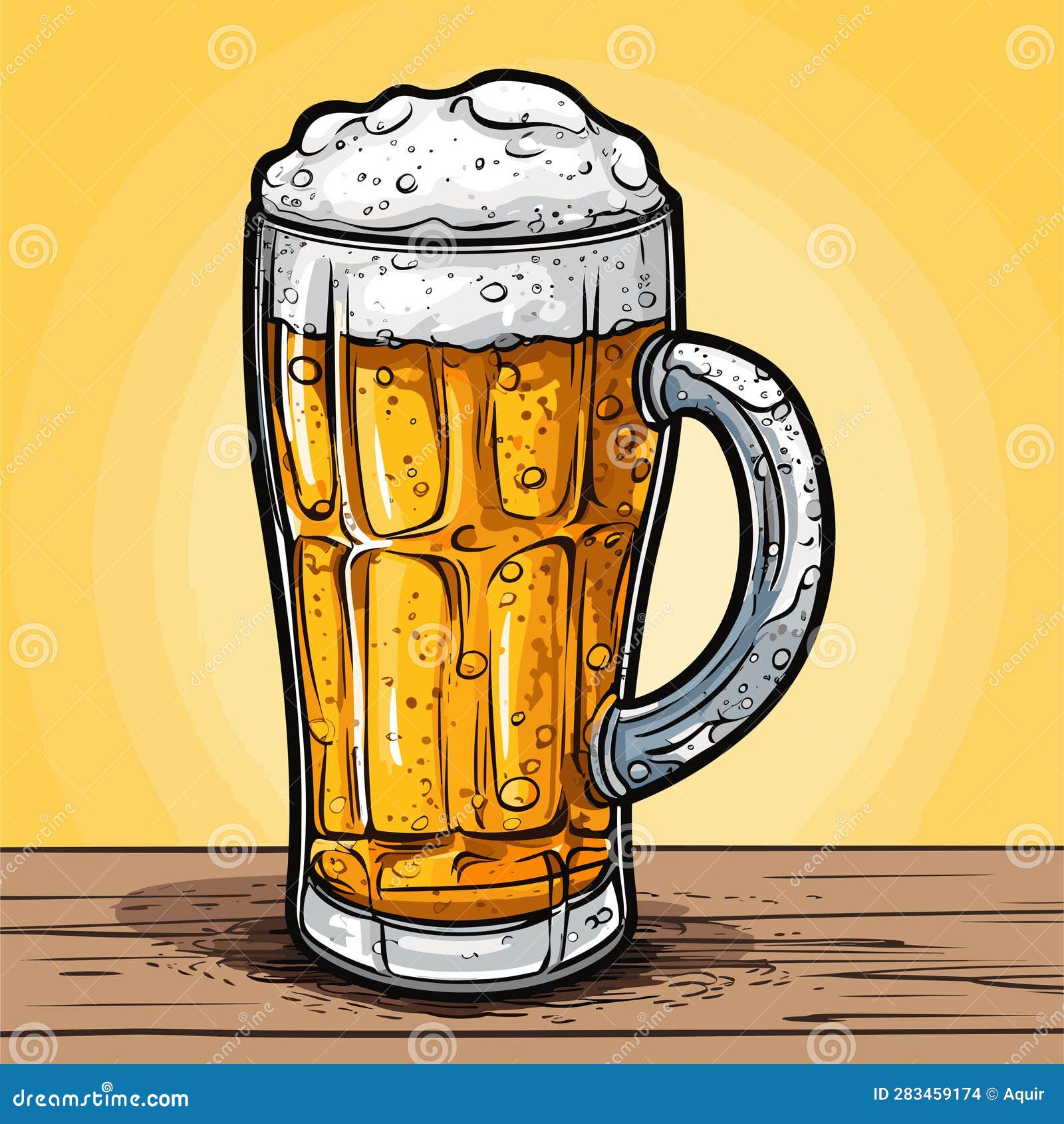 Beer Hand-drawn Comic Illustration. Beer. Vector Doodle Style Cartoon ...