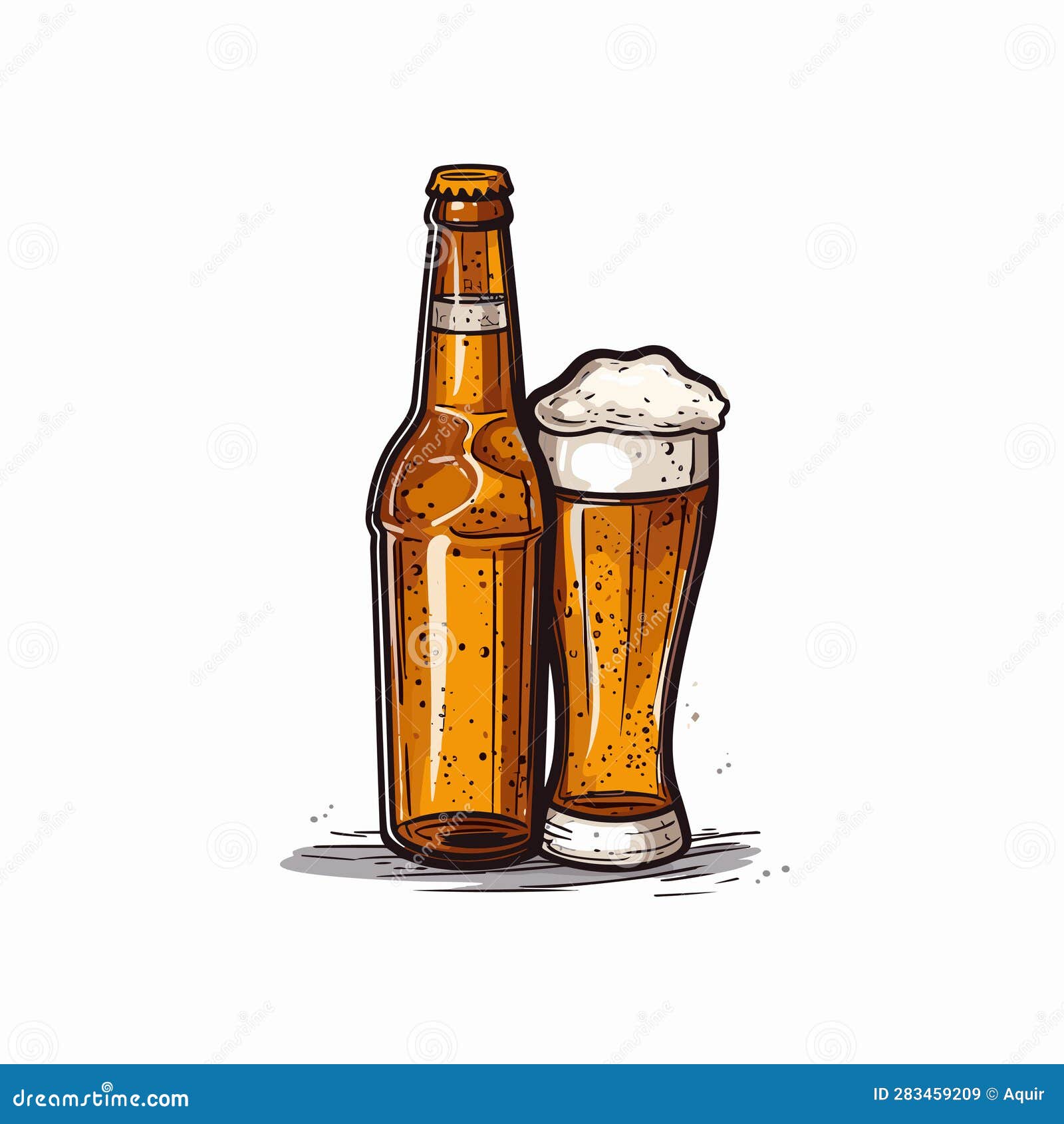 Beer Hand-drawn Comic Illustration. Beer. Vector Doodle Style Cartoon ...