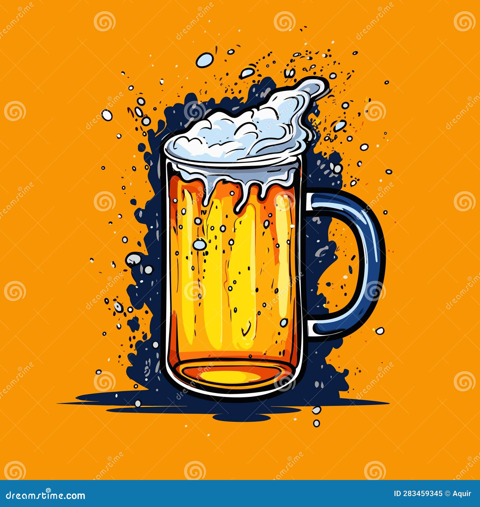 Beer Hand-drawn Comic Illustration. Beer. Vector Doodle Style Cartoon ...