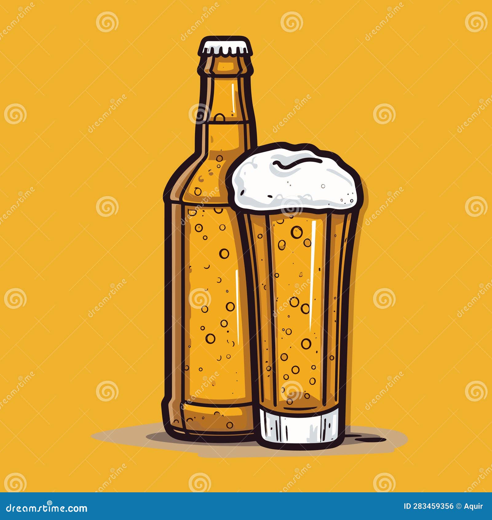 Beer Hand-drawn Comic Illustration. Beer. Vector Doodle Style Cartoon ...
