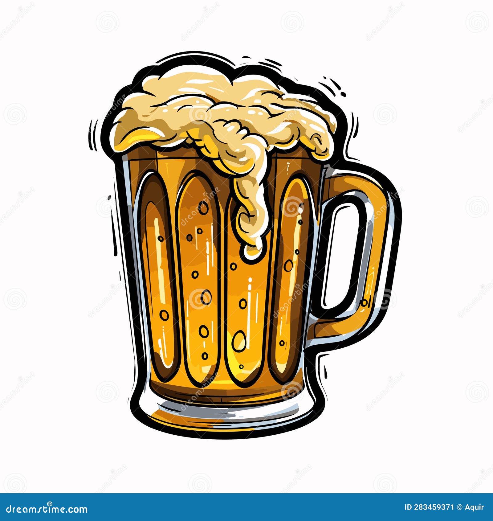 Beer Hand-drawn Comic Illustration. Beer. Vector Doodle Style Cartoon ...