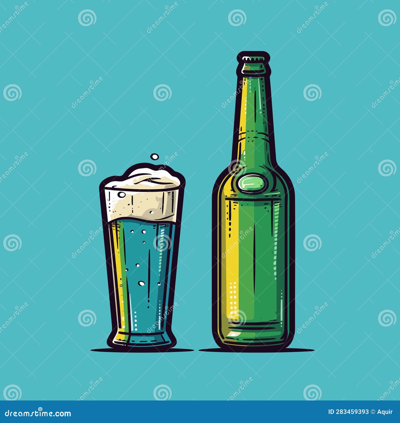 Beer Hand-drawn Comic Illustration. Beer. Vector Doodle Style Cartoon ...