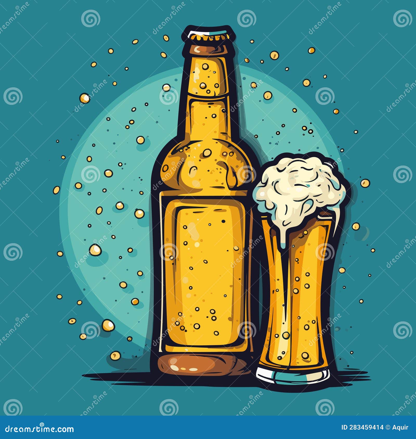 Beer Hand-drawn Comic Illustration. Beer. Vector Doodle Style Cartoon ...