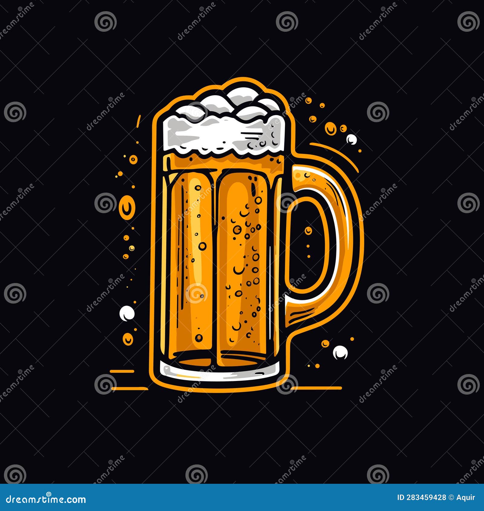 Beer Hand-drawn Comic Illustration. Beer. Vector Doodle Style Cartoon ...