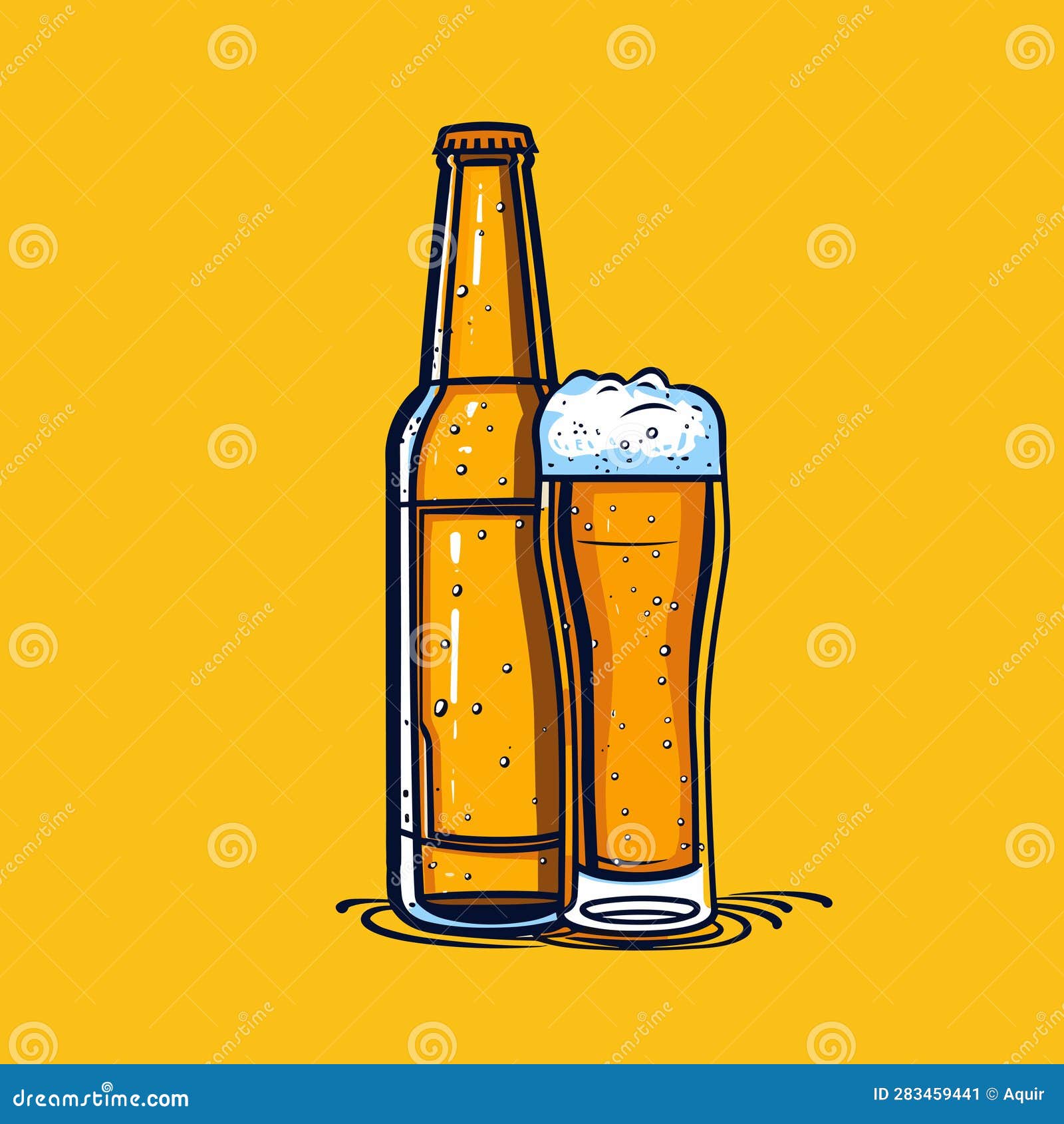 Beer Hand-drawn Comic Illustration. Beer. Vector Doodle Style Cartoon ...