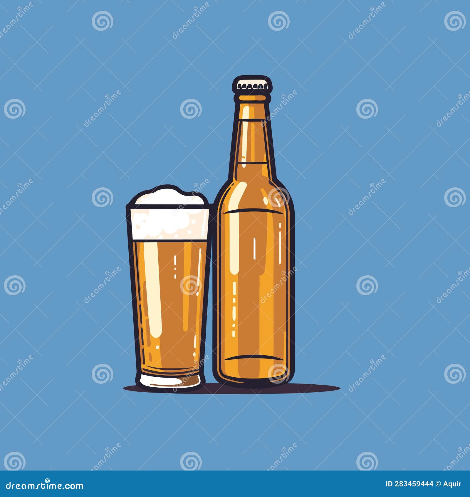 Beer Hand-drawn Comic Illustration. Beer. Vector Doodle Style Cartoon ...