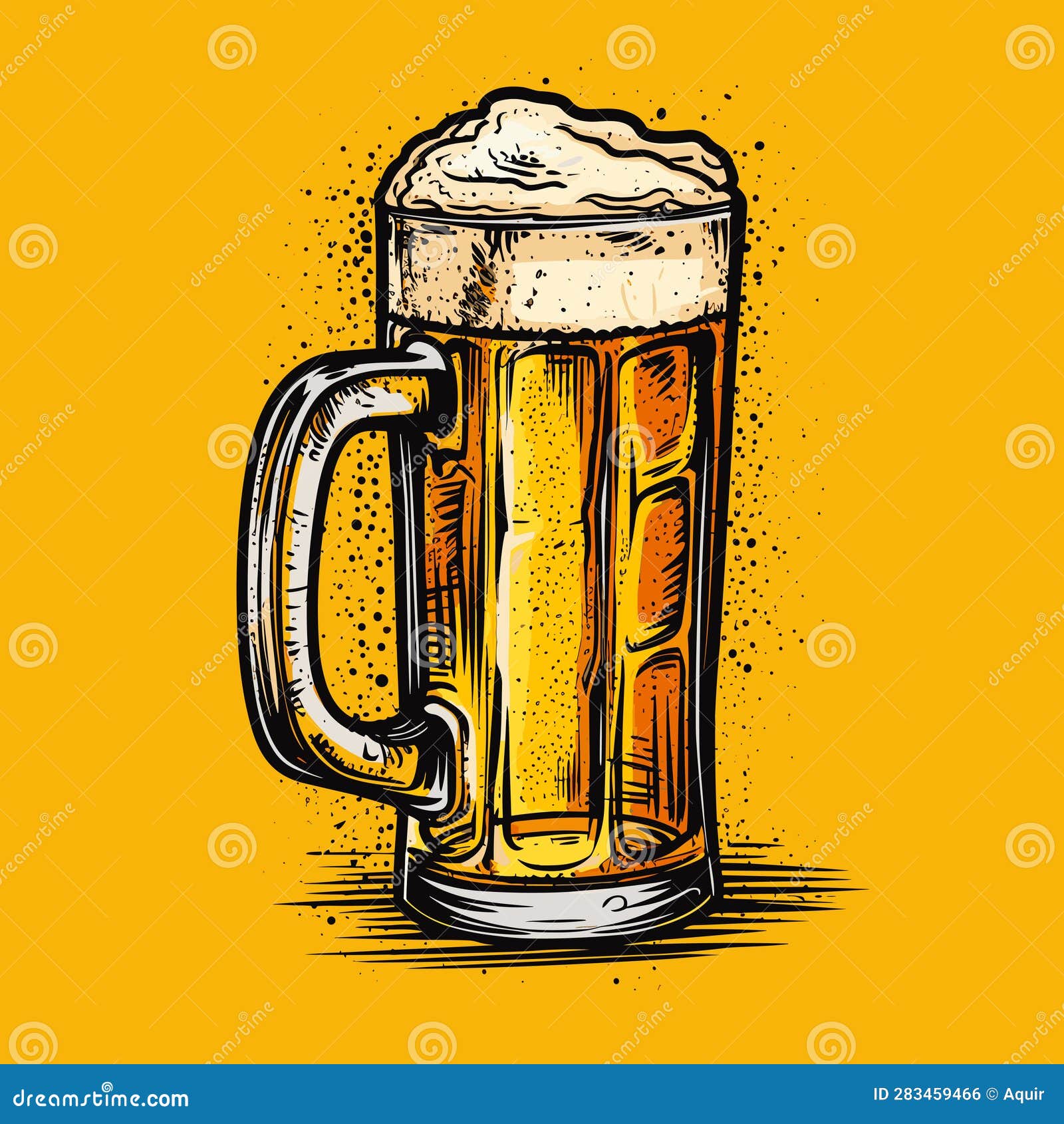 Beer Hand-drawn Comic Illustration. Beer. Vector Doodle Style Cartoon ...