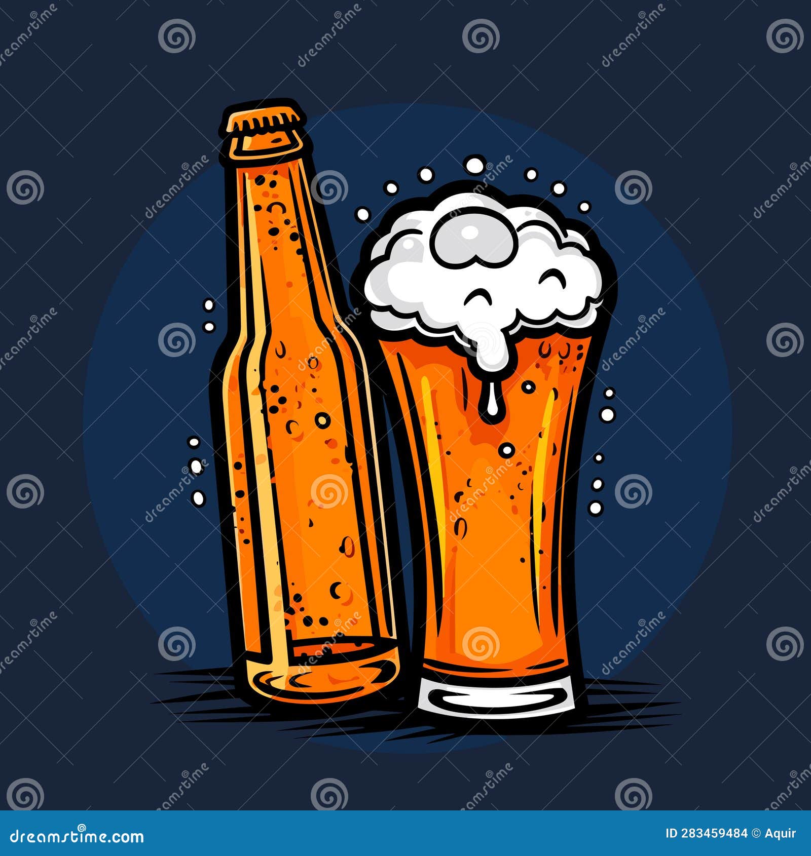 Beer Hand-drawn Comic Illustration. Beer. Vector Doodle Style Cartoon ...