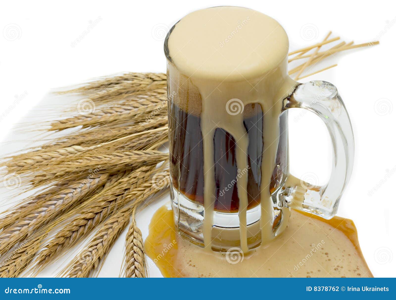 Beer has spilt stock photo. Image of full, lager, gold - 8378762