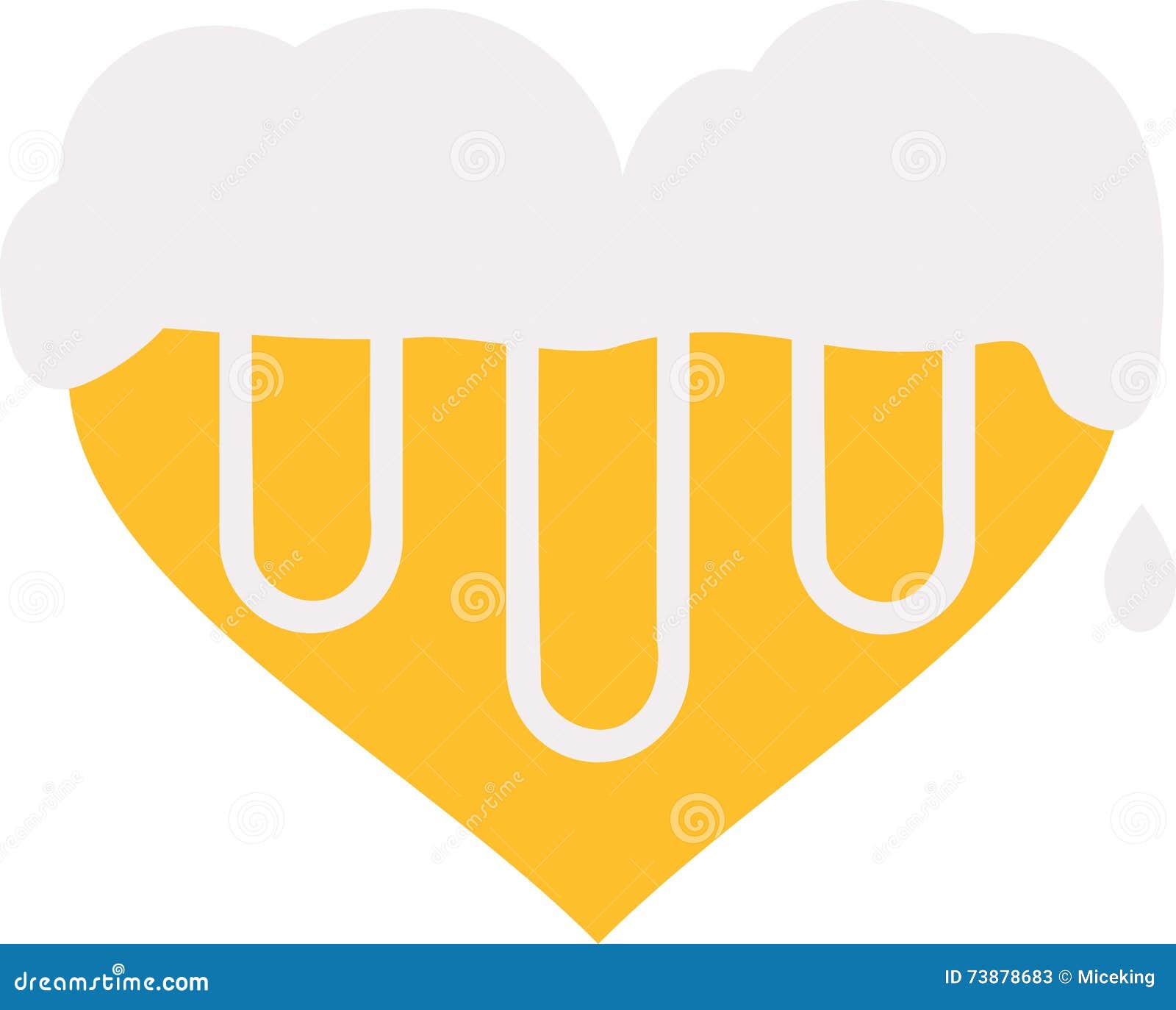 Beer heart with foam stock vector. Illustration of vector - 73878683