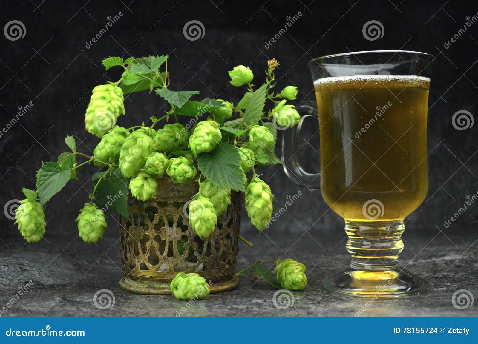 Beer and hop composition stock photo. Image of food, cluster - 78155724