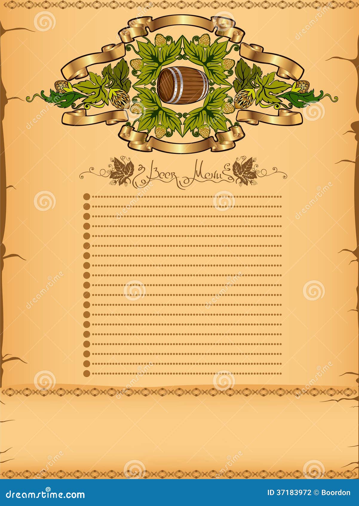 Beer hop menu background stock vector. Illustration of banner - 37183972